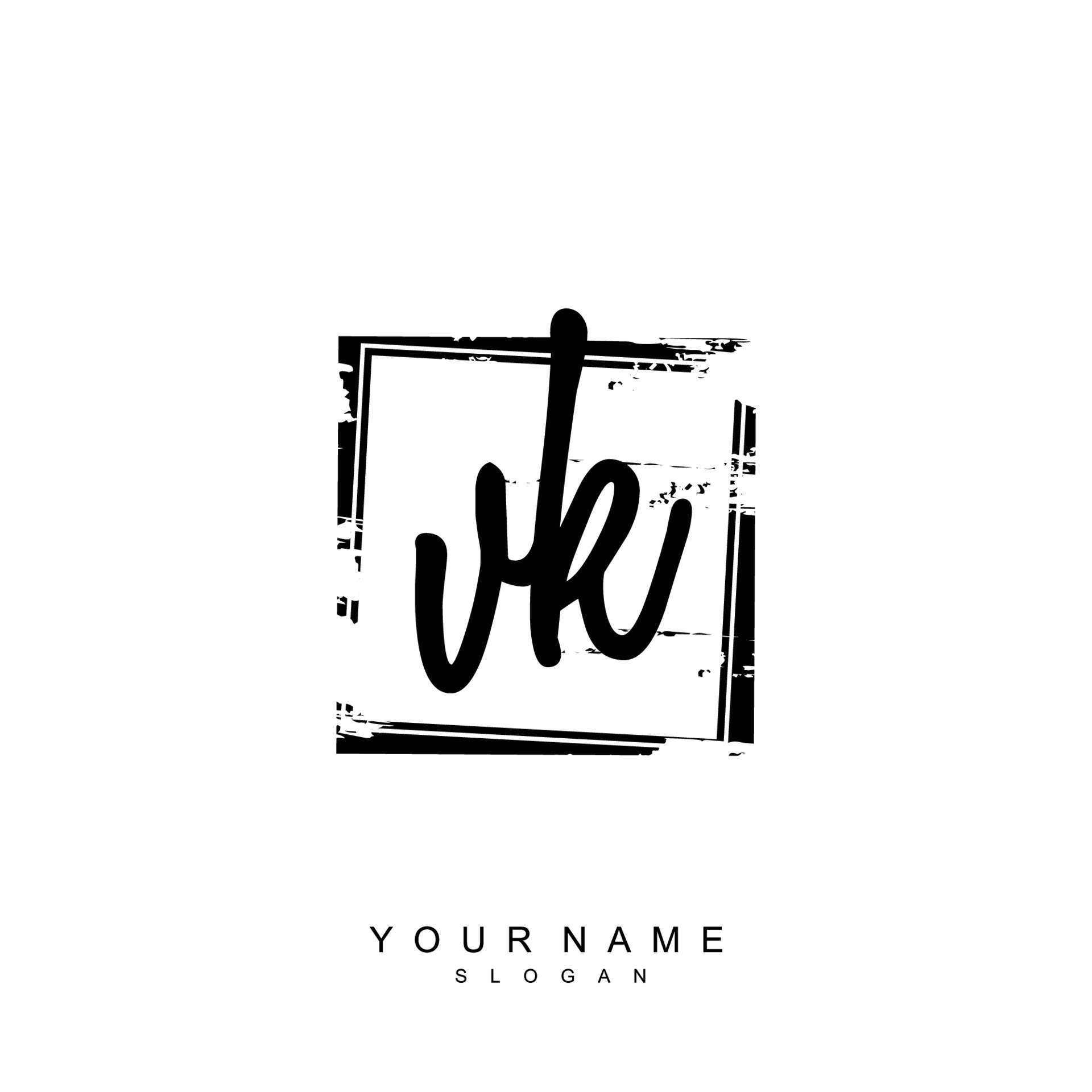 Initial VK Monogram with Grunge Template Design 22077224 Vector Art at Vecteezy