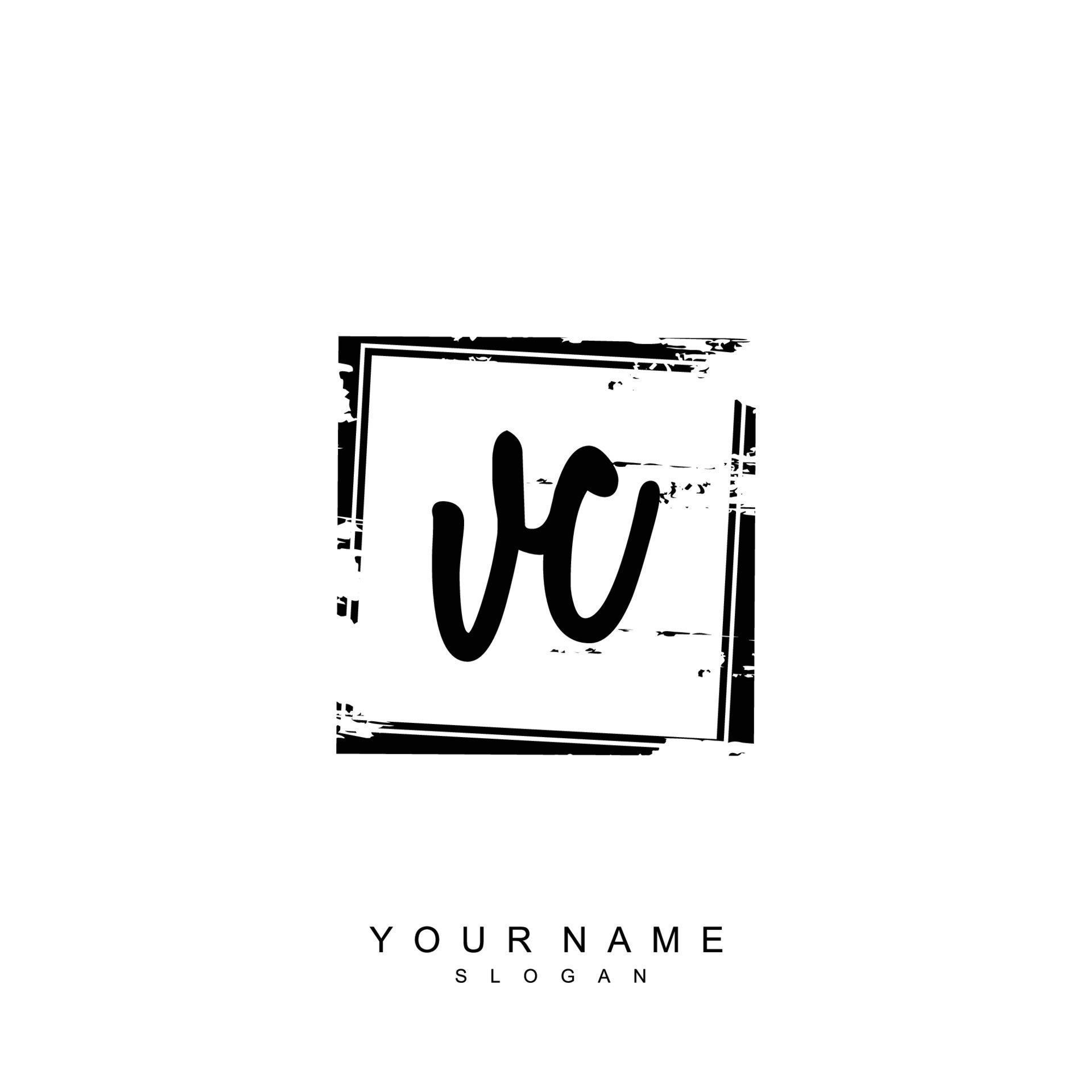 Initial VC Monogram with Grunge Template Design 22077237 Vector Art at ...