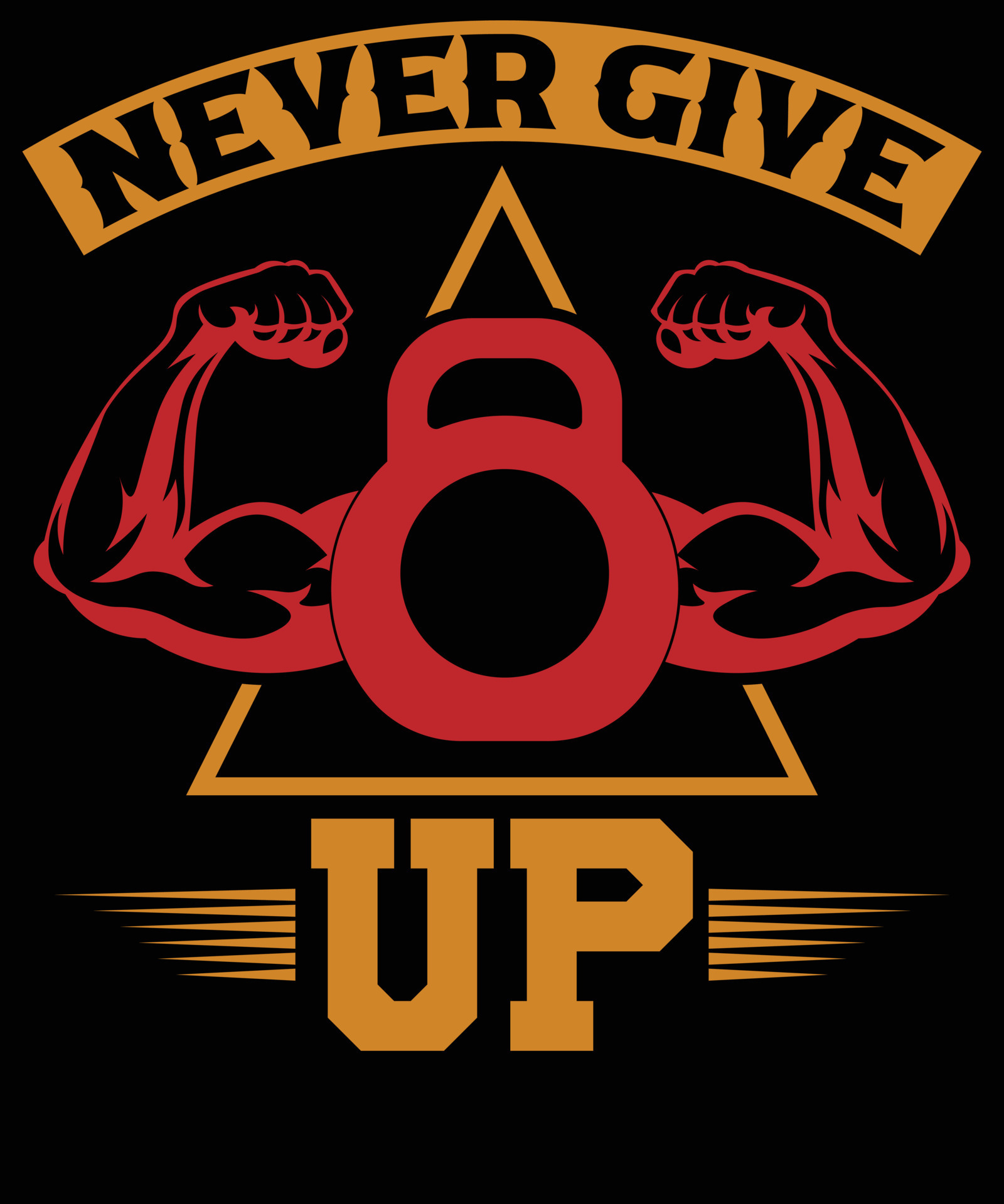 Never give up gym t-shirt design. 22077417 Vector Art at Vecteezy