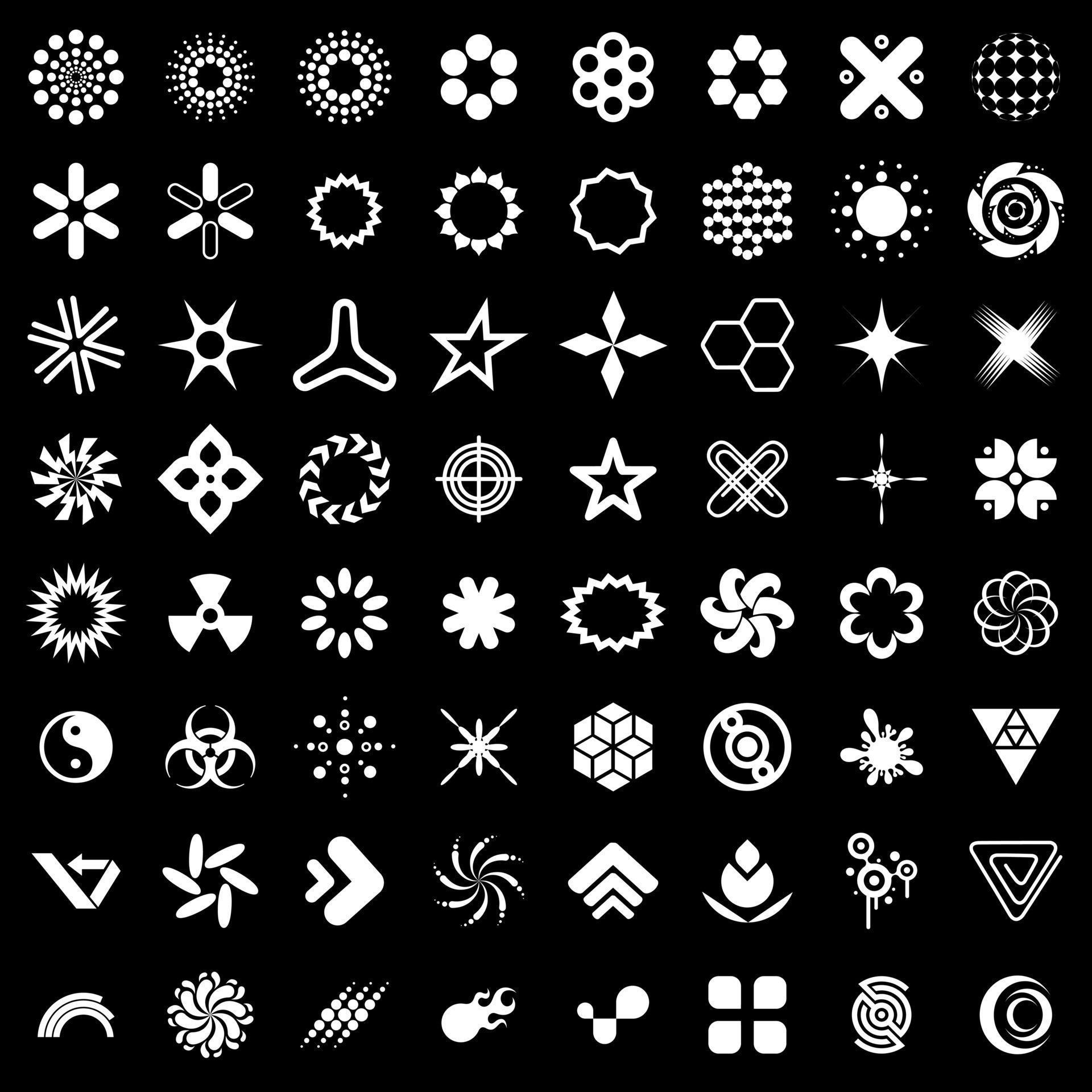 Abstract symbols vector icons set. 22079270 Vector Art at Vecteezy