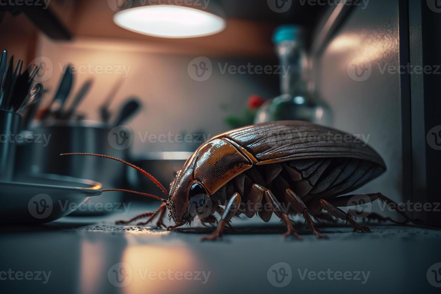 big cockroach in the kitchen table 22083424 Stock Photo at Vecteezy