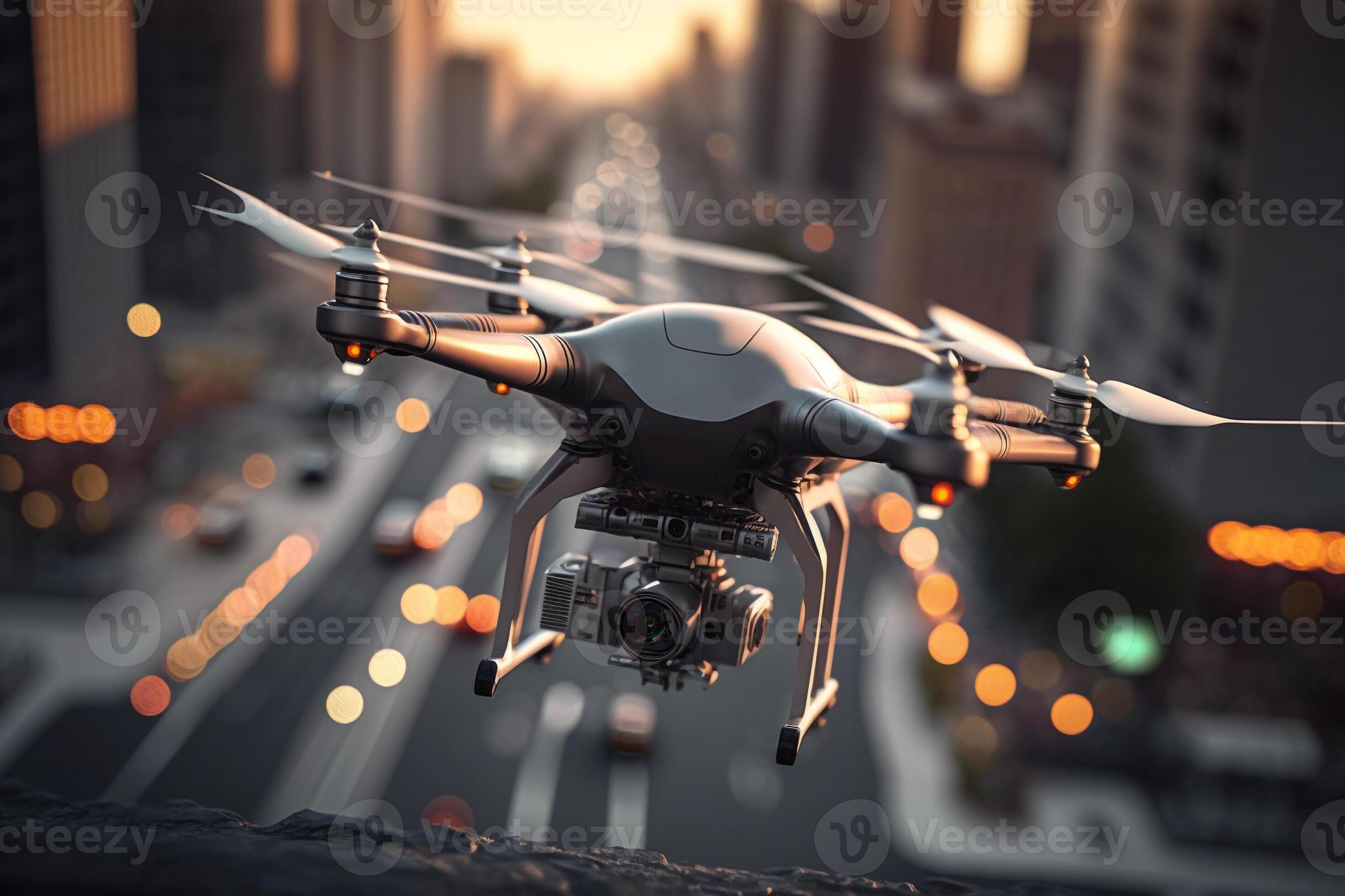 flying among the city aerial drone illustration 22084097 Stock Photo at Vecteezy