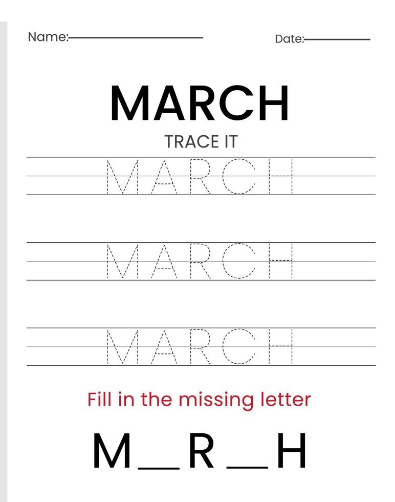 Months Handwriting Practice Worksheets 22084155 Vector Art at Vecteezy Months Handwriting Practice Worksheets 22084155 Vector Art at Vecteezy