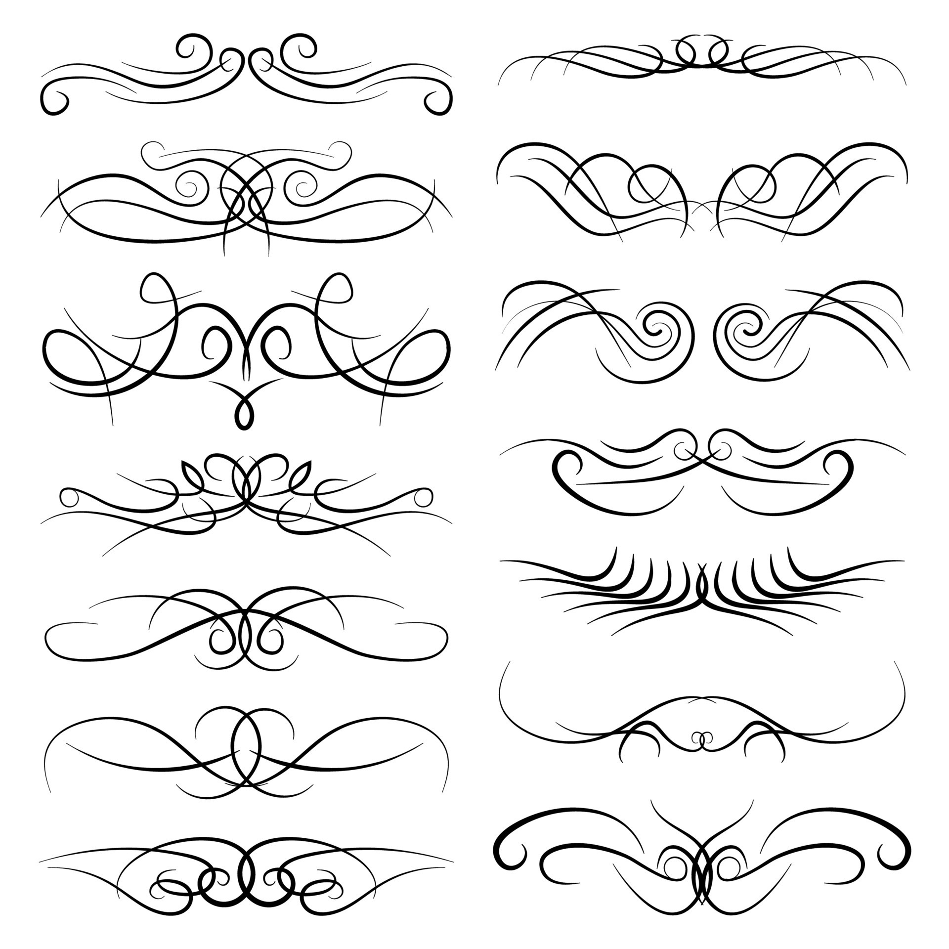 Set of vintage decorative curls, swirls, monograms and calligraphic ...