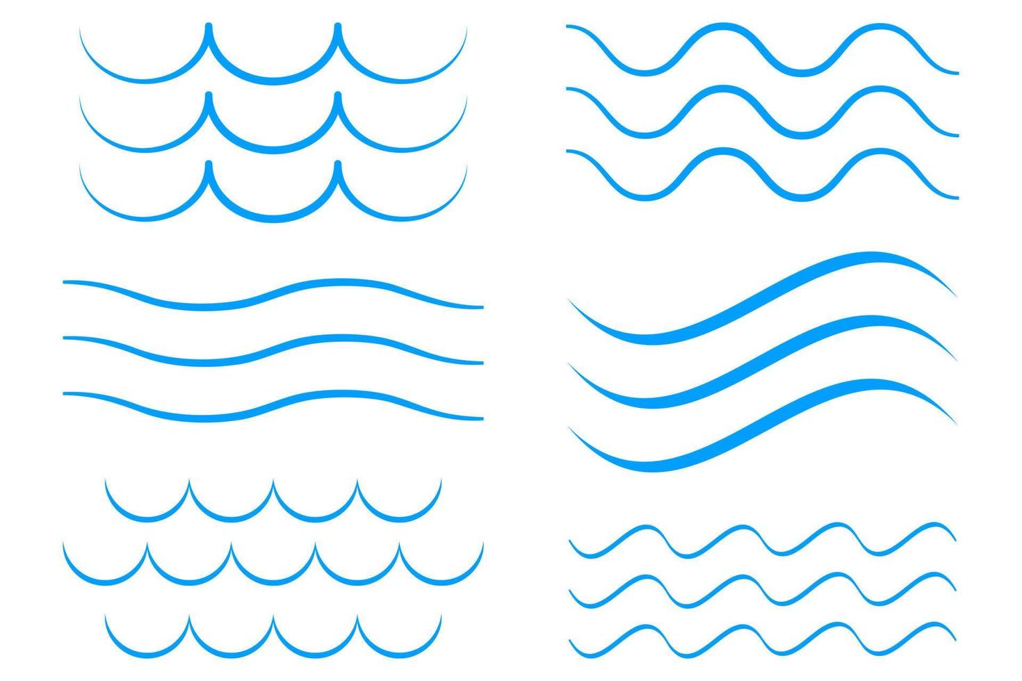 Sea wave icon set. Collection of thin line waves. Flat vector illustration 22086820 Vector Art ...