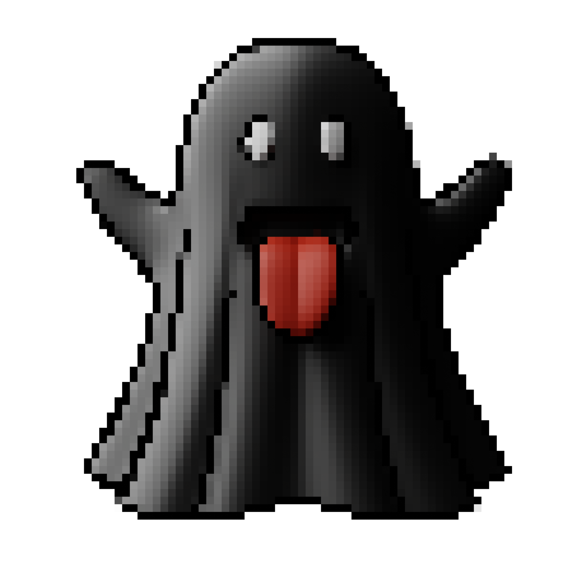 Free Pixel Style Scary Black Ghost With Tongue Out Floating Halloween Decorative Design Theme