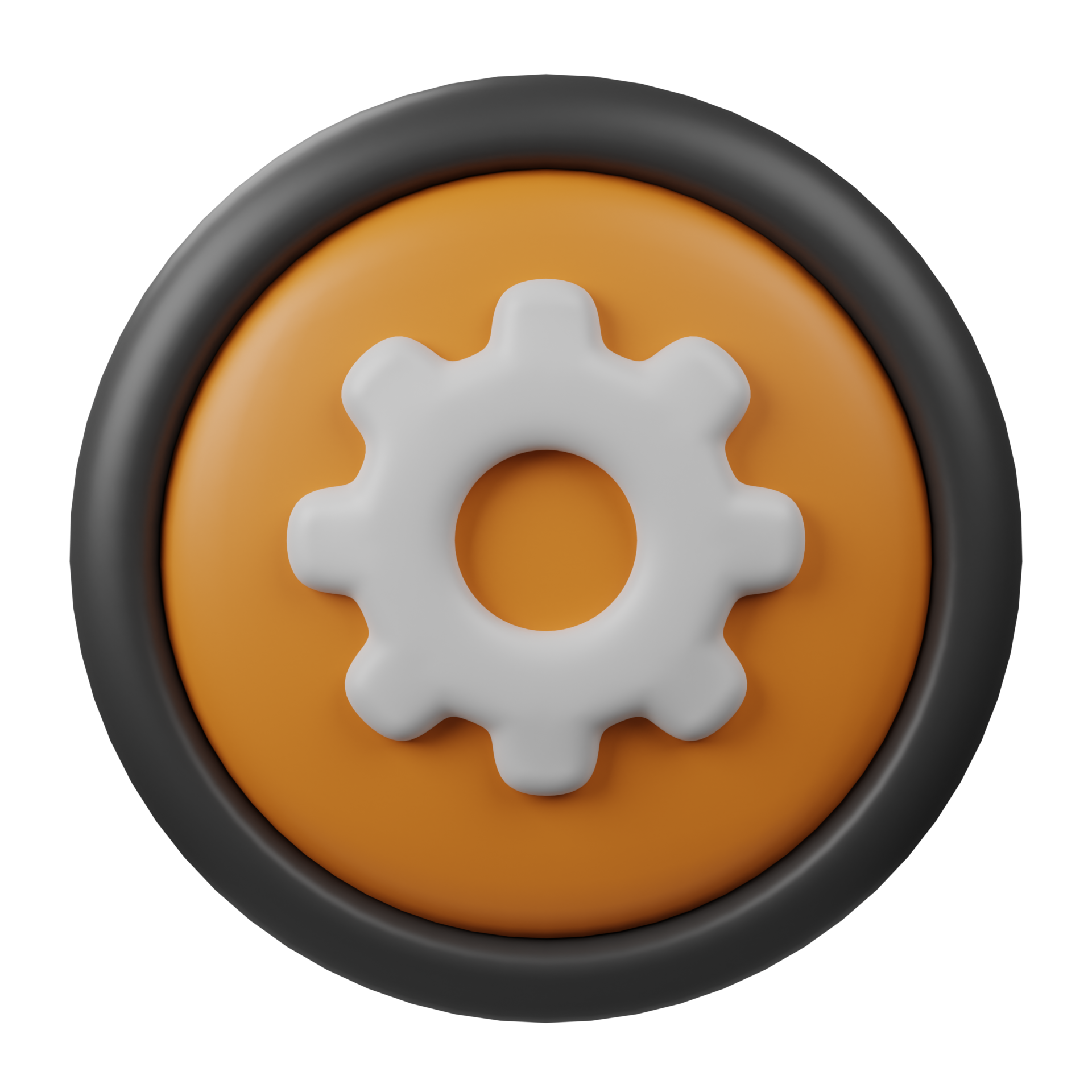 Free 3d rendered setting button icon with orange color and black border ... Free 3d rendered setting button icon with orange color and black border ...