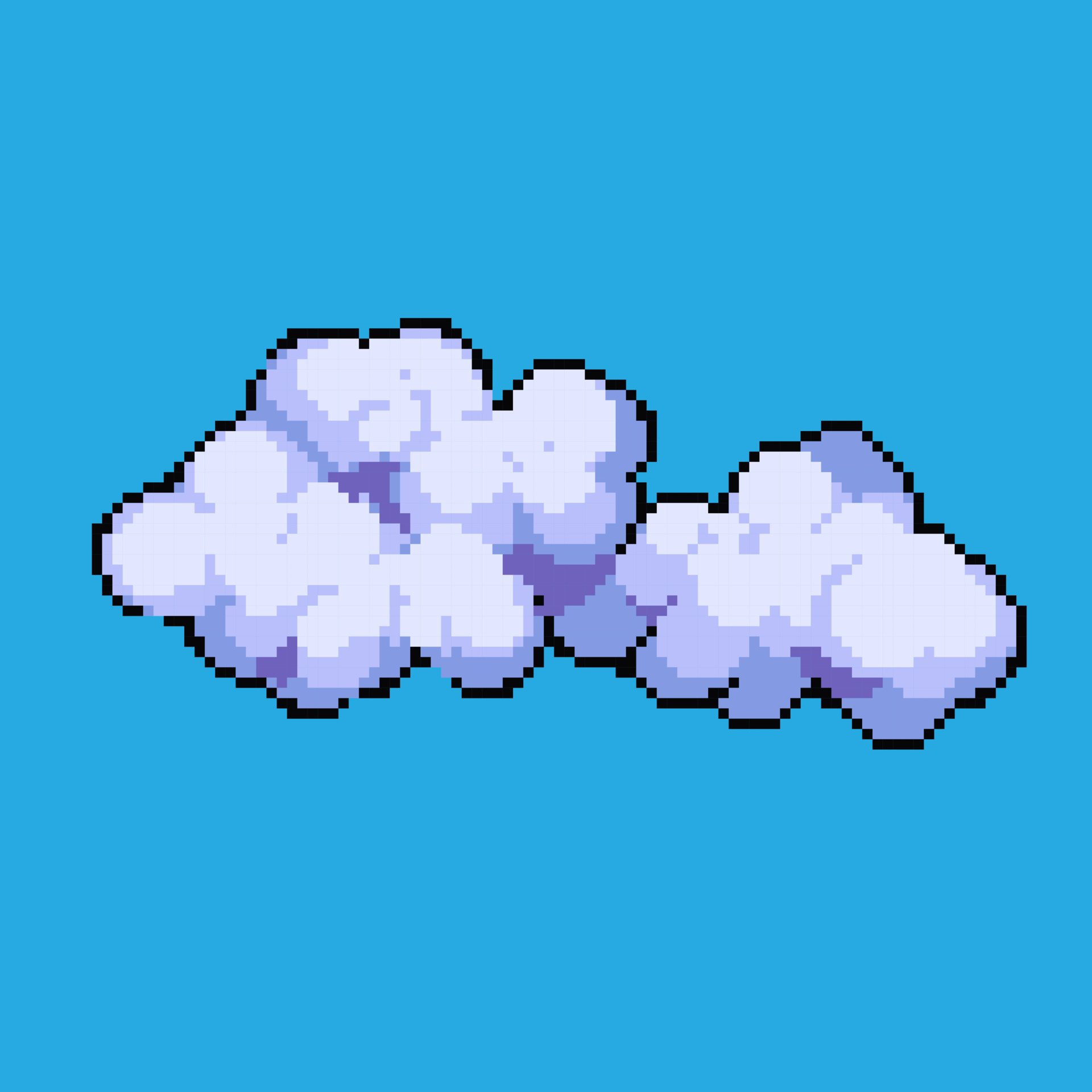 Pixel Art Illustration Cloud Pixelated Cloud White Sky Cloud Pixelated For The Pixel Art Game