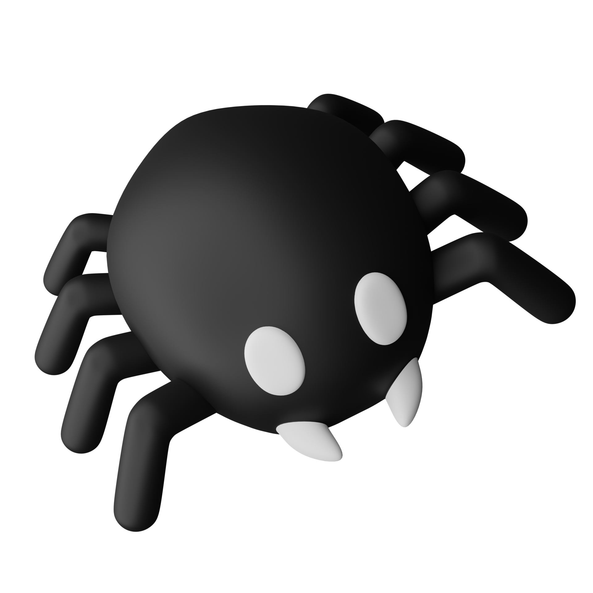 3d Rendering Illustration Scary And Cute Black Spider With White Fang Halloween Decorative