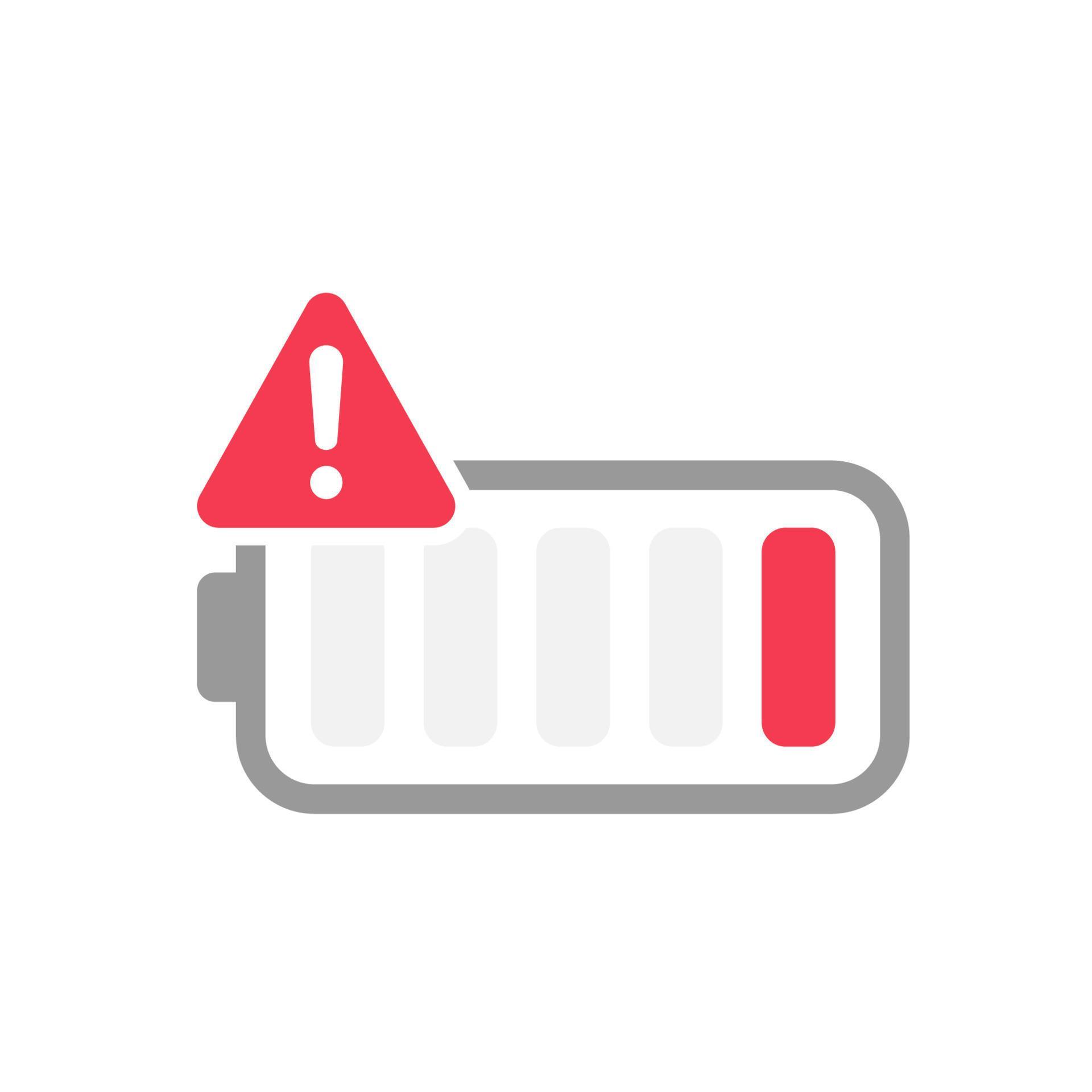 low battery warning concept illustration flat design vector eps10 ...