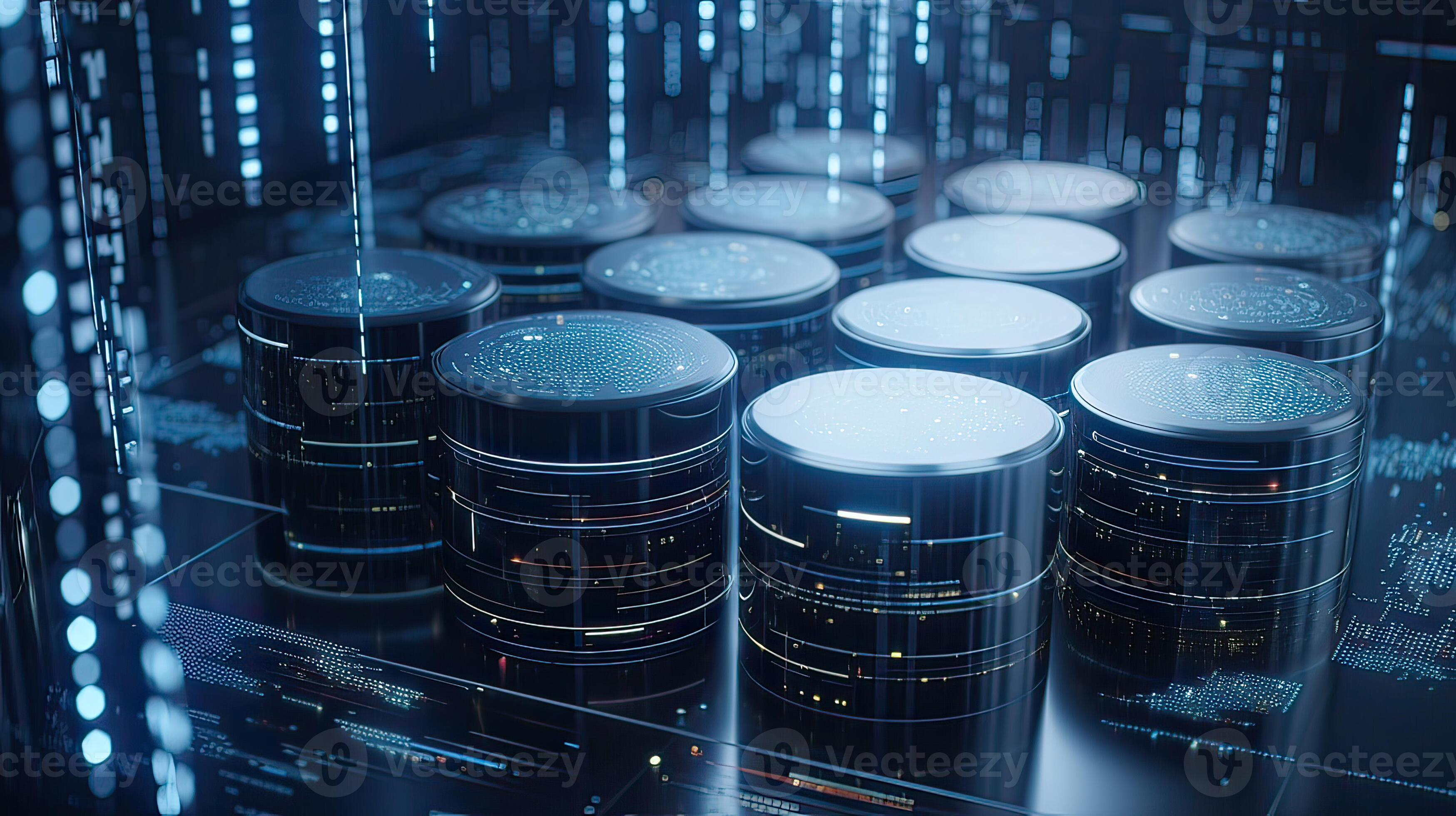 Futuristic technology for processing information analysis and sorting big data, two big ...