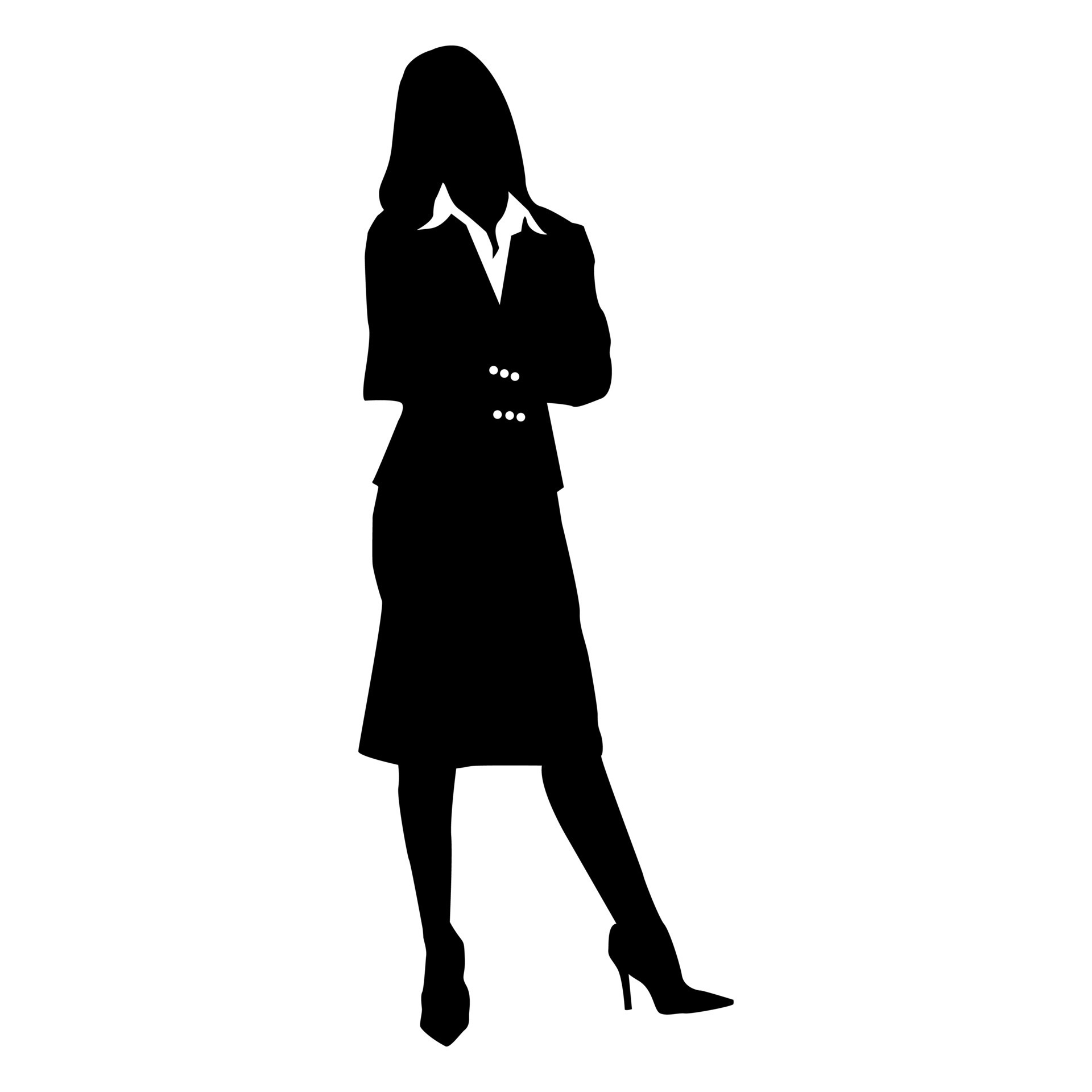 Business Woman Serious Pose Silhouette 22094231 Vector Art at Vecteezy