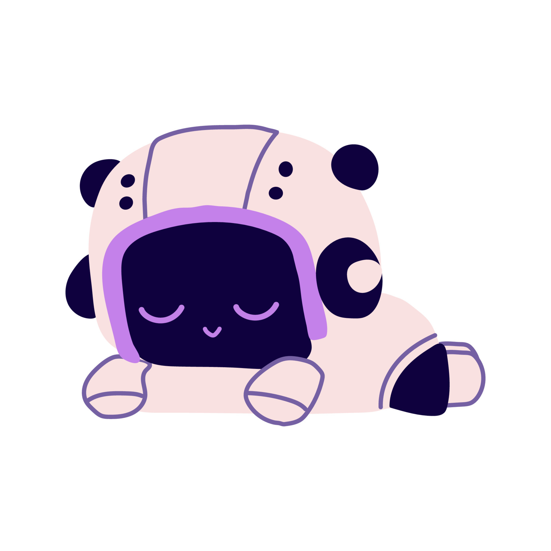 Cute robot in retro futuristic style sleeping. Android bot character ...
