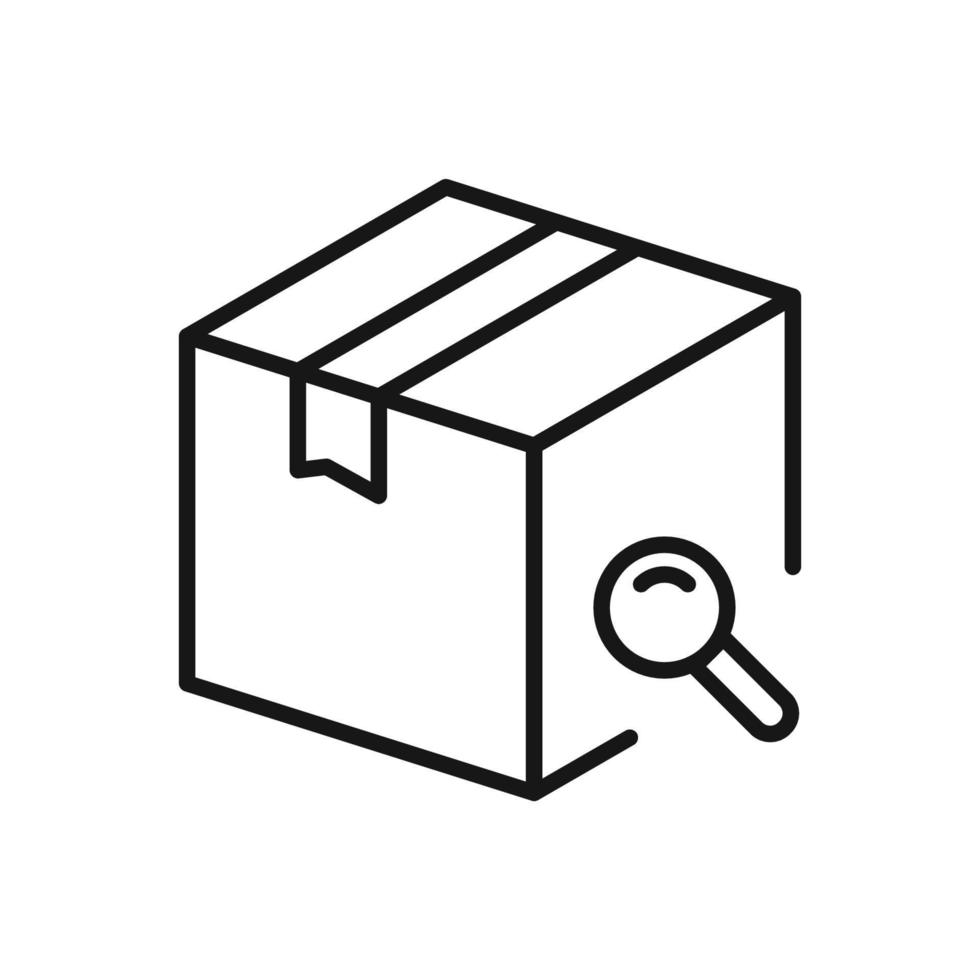Editable Icon of Search Package Box, Vector illustration isolated on ...