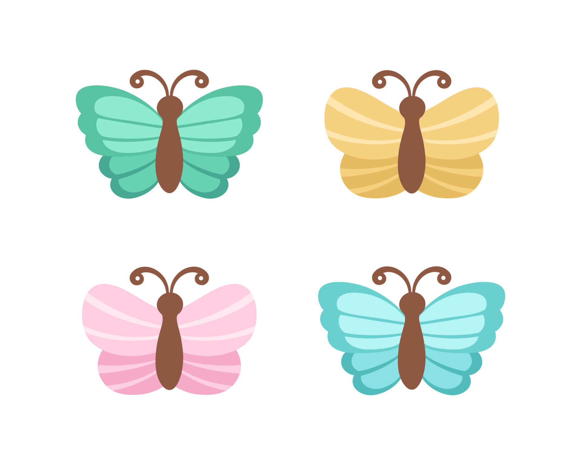 Simple butterfly icon illustration set isolated on white background ... Simple butterfly icon illustration set isolated on white background ...