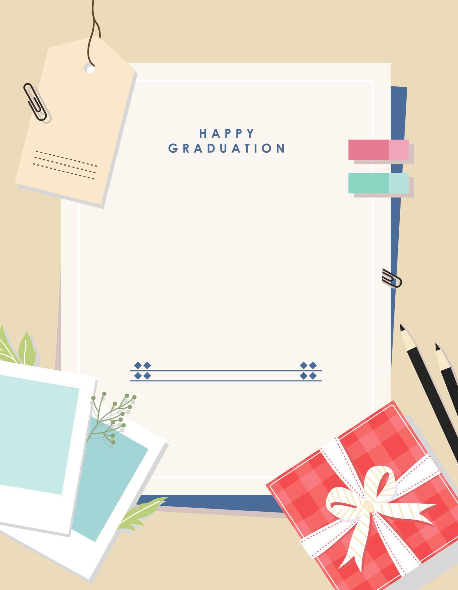 Flatlay Happy Graduation Vector Illustration 22104387 Vector Art at ...