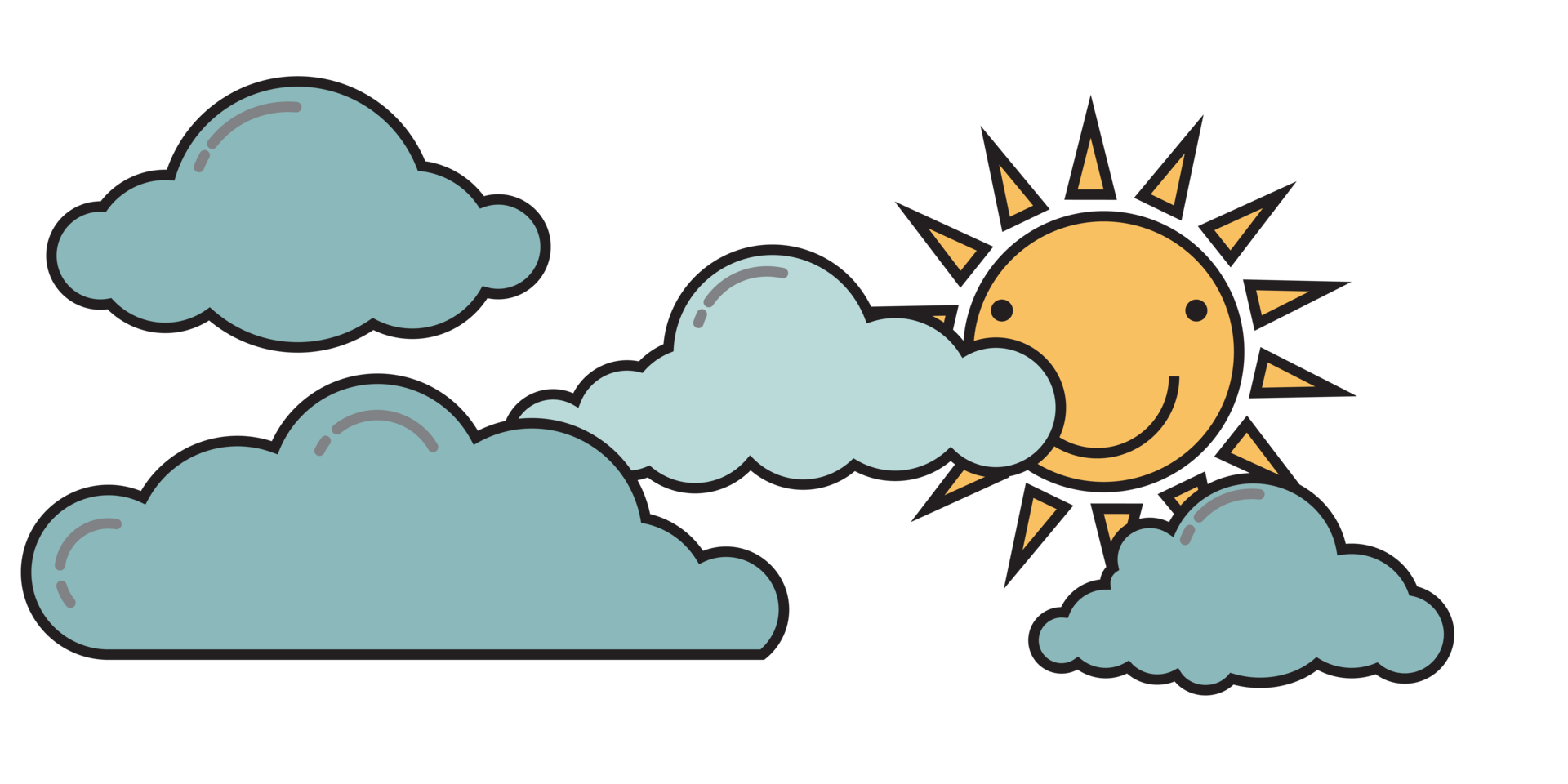 Free Cute clouds and sun on a clear day 22105498 PNG with Transparent ...