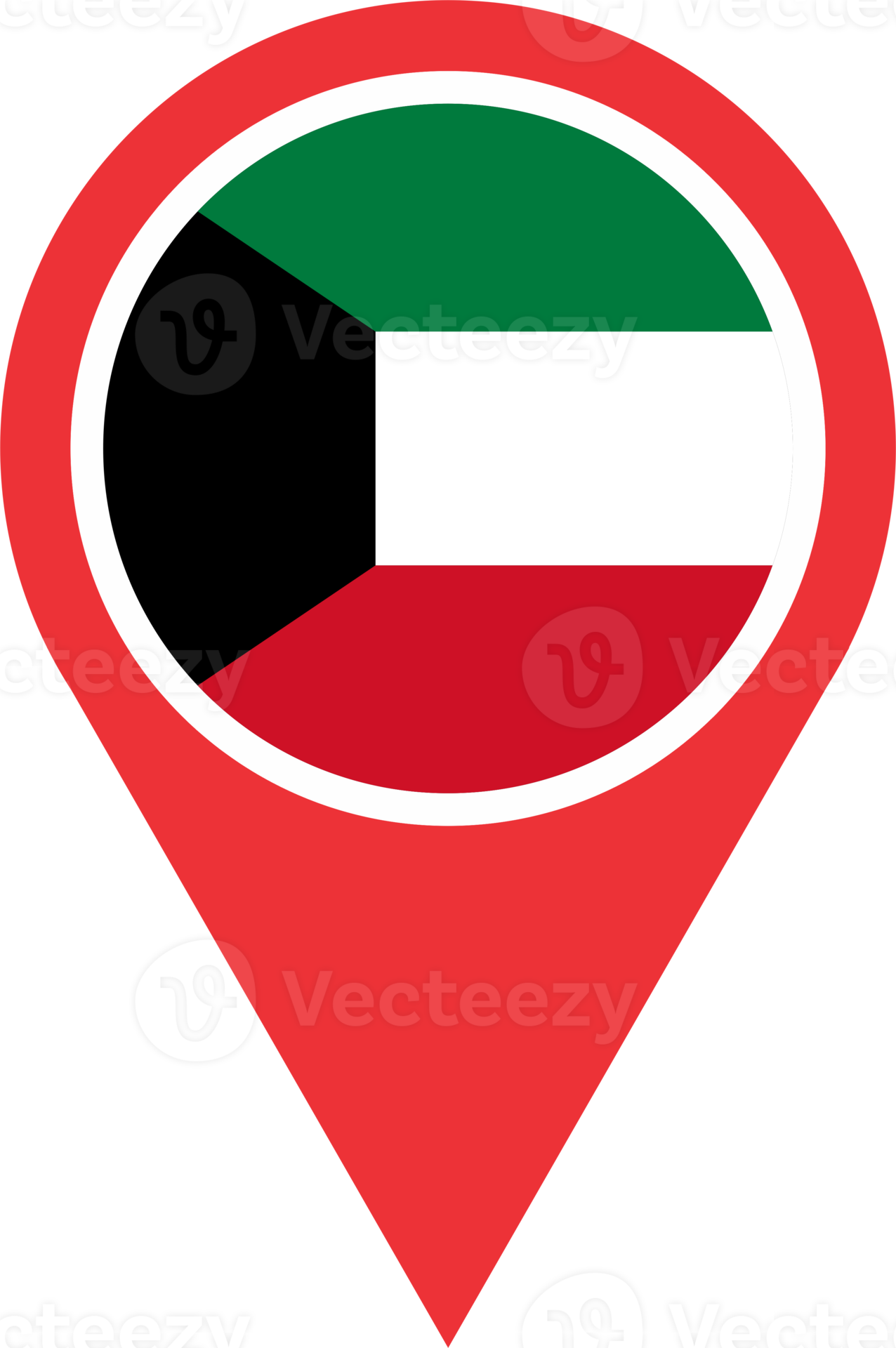 Kuwait flag pin map location 22109590 PNG