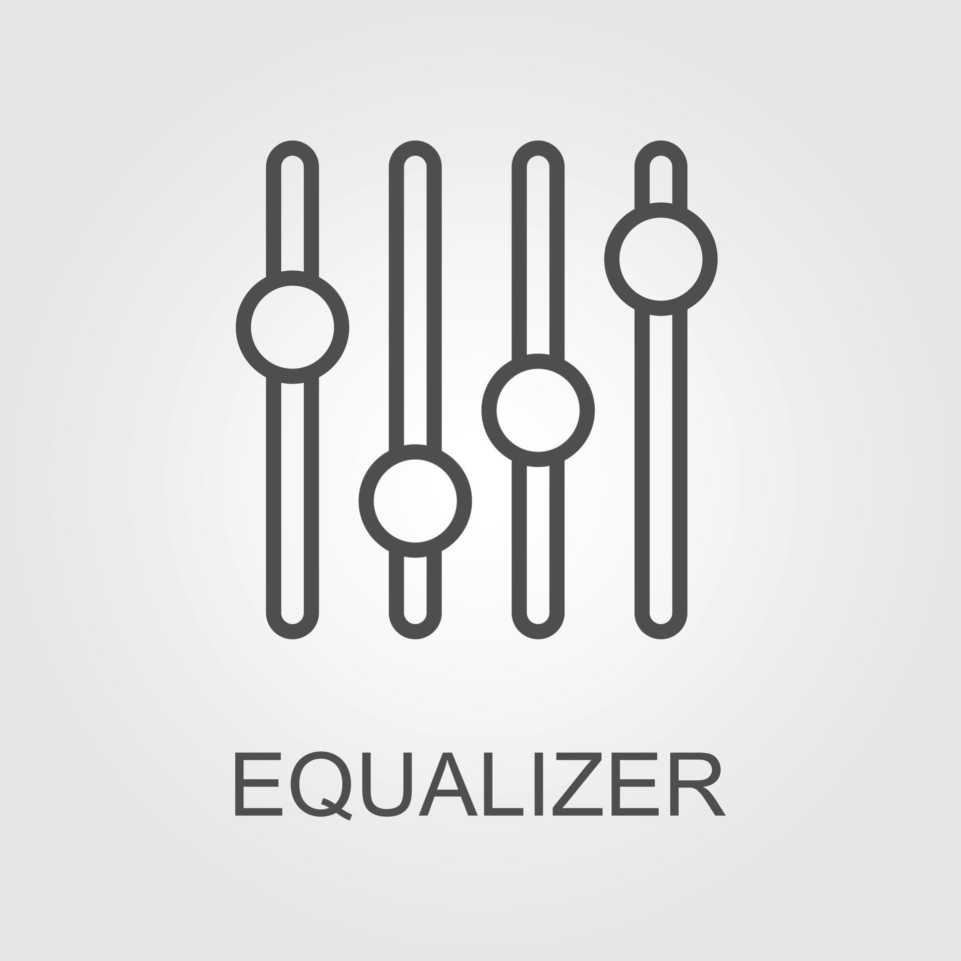 Equalizer icon. Drop shadow silhouette symbol. Preferences switcher. Music studio mixer console ...