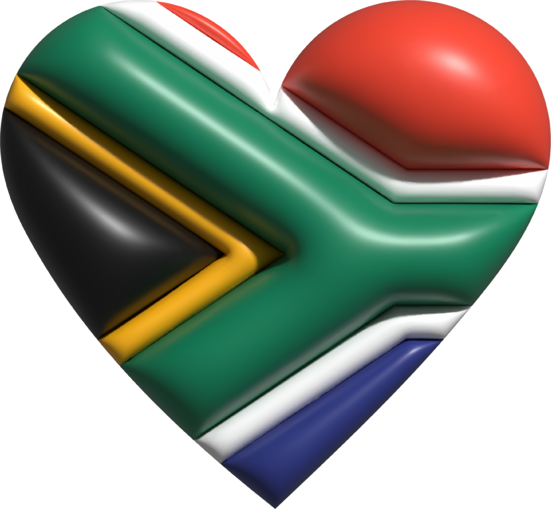 Free South Africa Flag Heart 3D 22121061 PNG With Transparent Background free-south-africa-flag-heart-3d-22121061-png-with-transparent-background