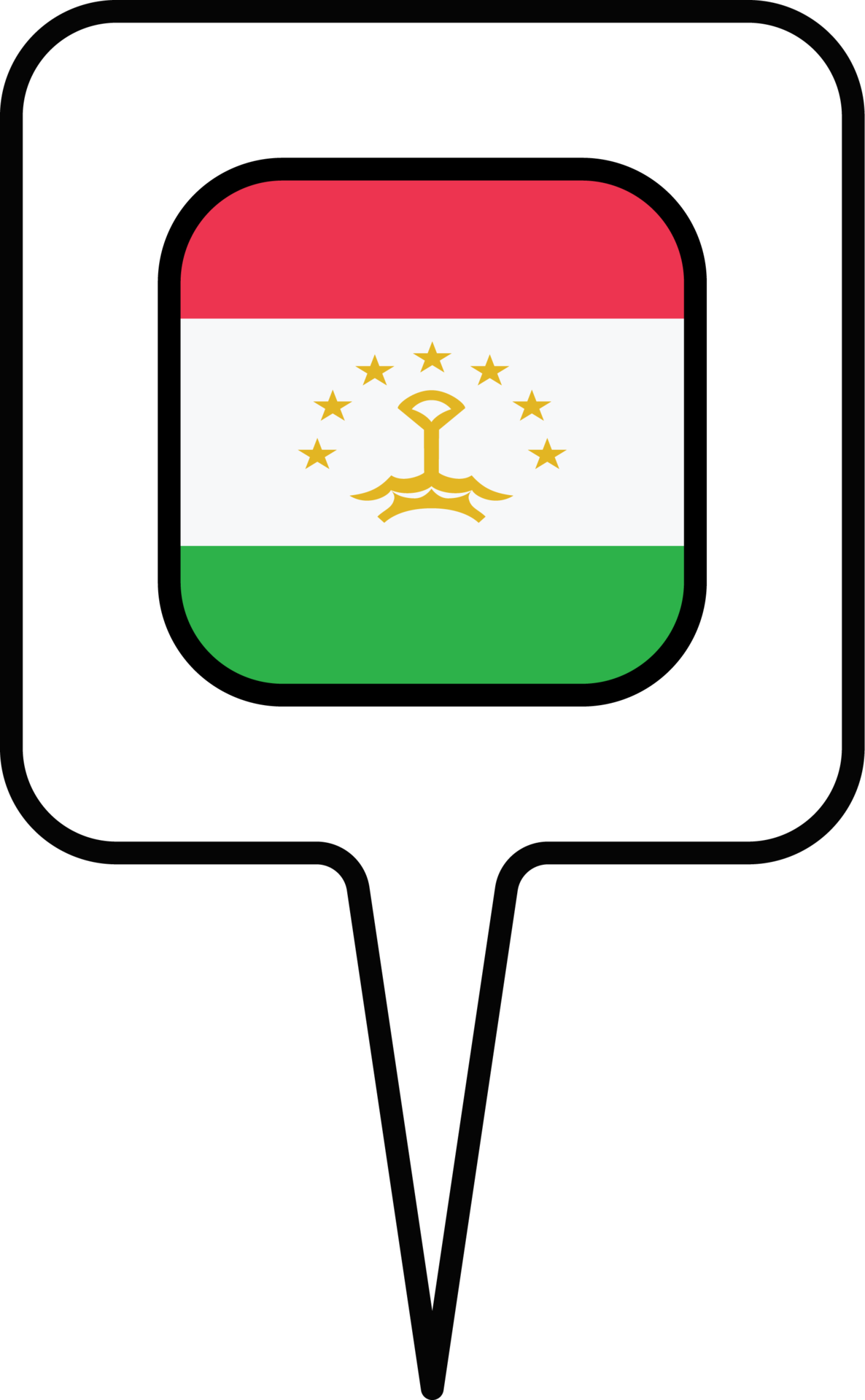 Tajikistan Flag Map Pointer Icon Square Design 22121427 Png