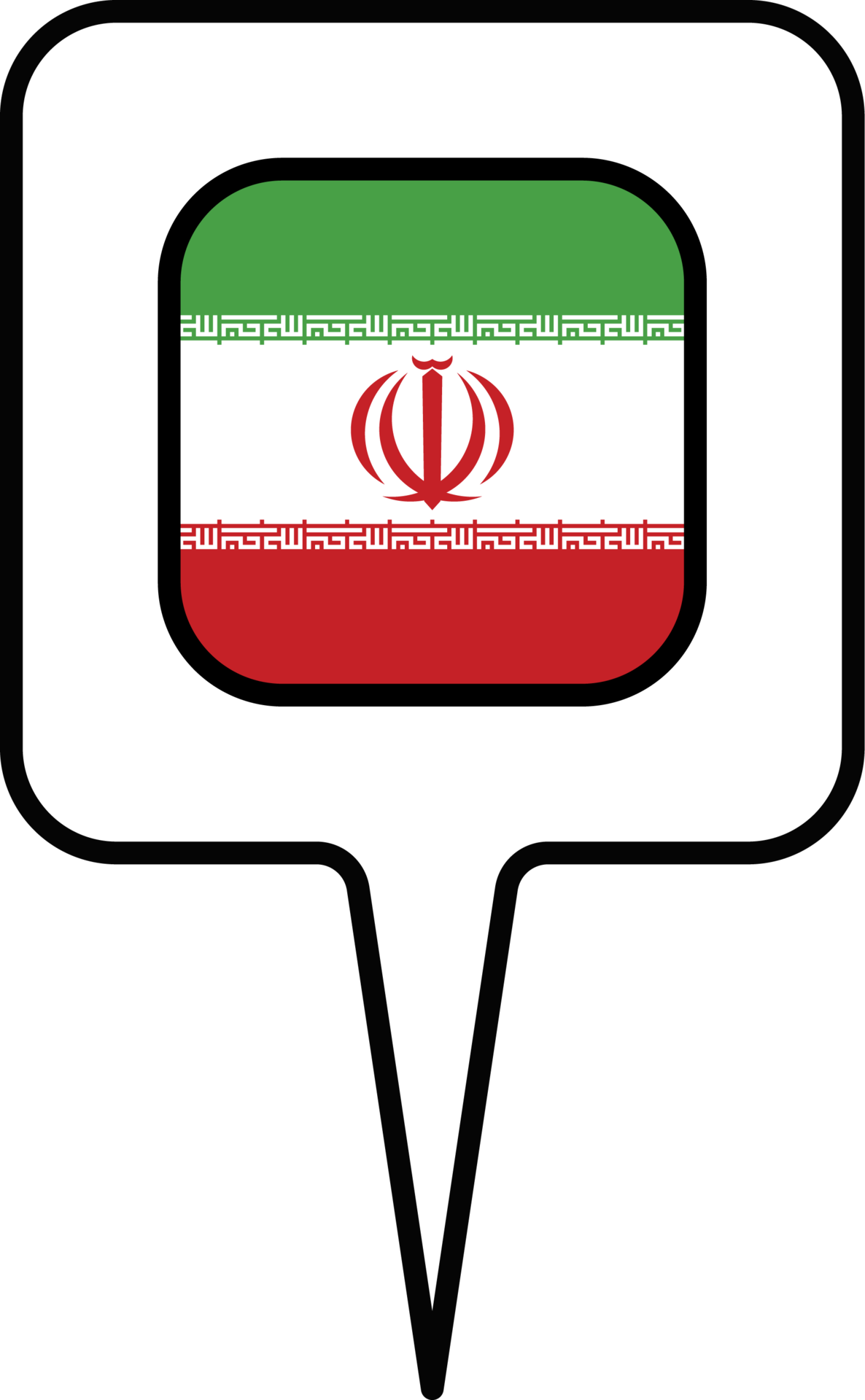 Iran Flag Map Pointer Icon Square Design 22121531 Png