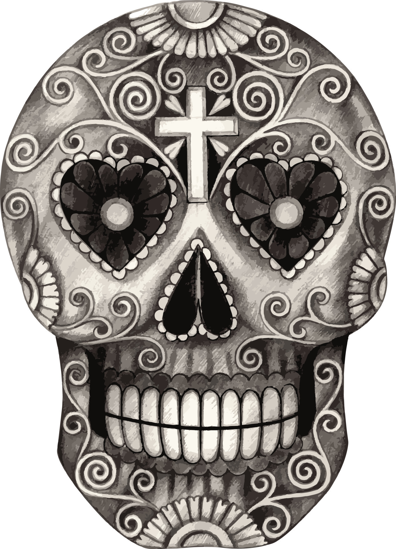 Calavera De Arte Dia De Muertos Dibujo A Mano Y Hacer Vector Gr fico calavera-de-arte-dia-de-muertos-dibujo-a-mano-y-hacer-vector-gr-fico