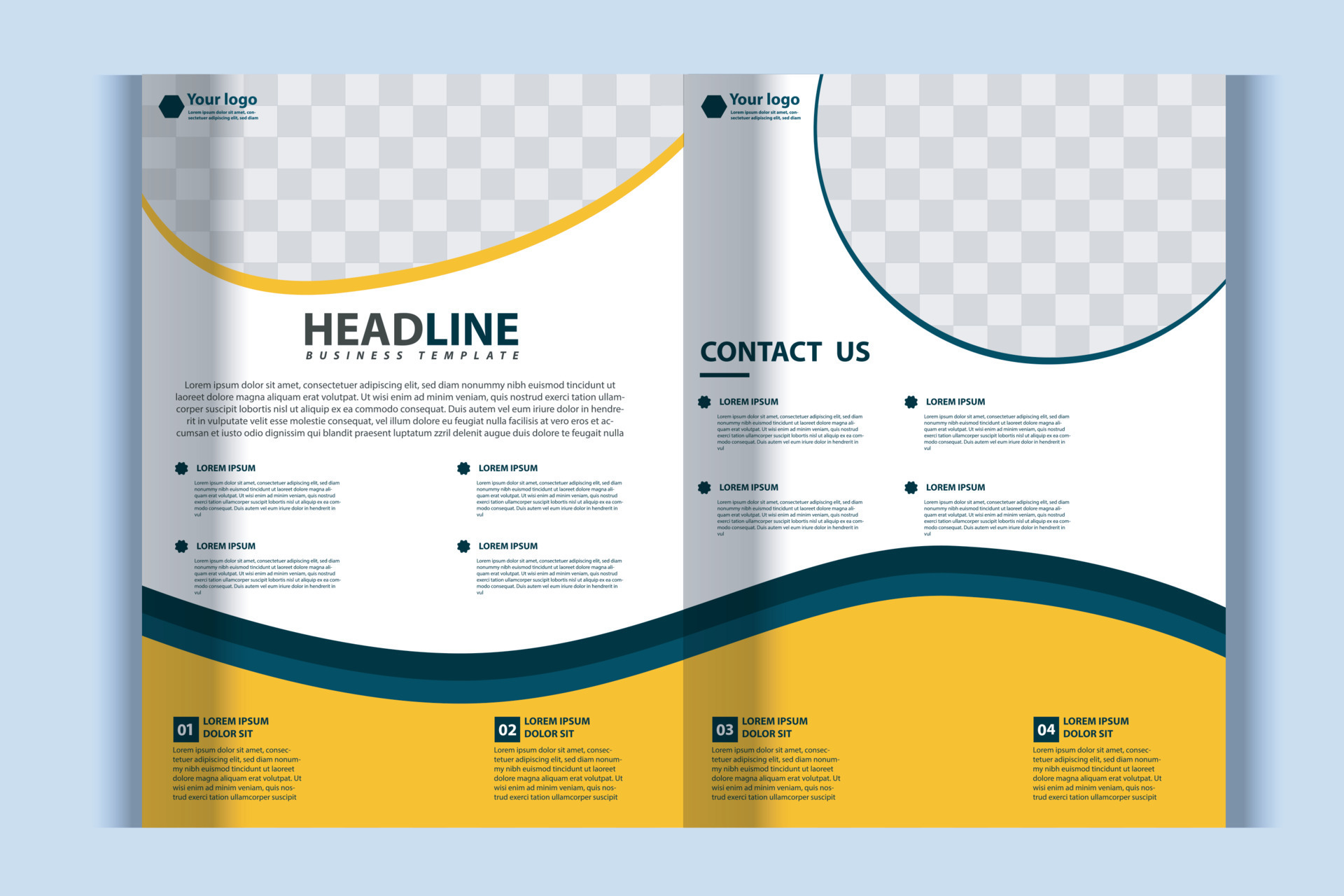 Company profile brochure template layout design, two page business ... Company profile brochure template layout design, two page business ...