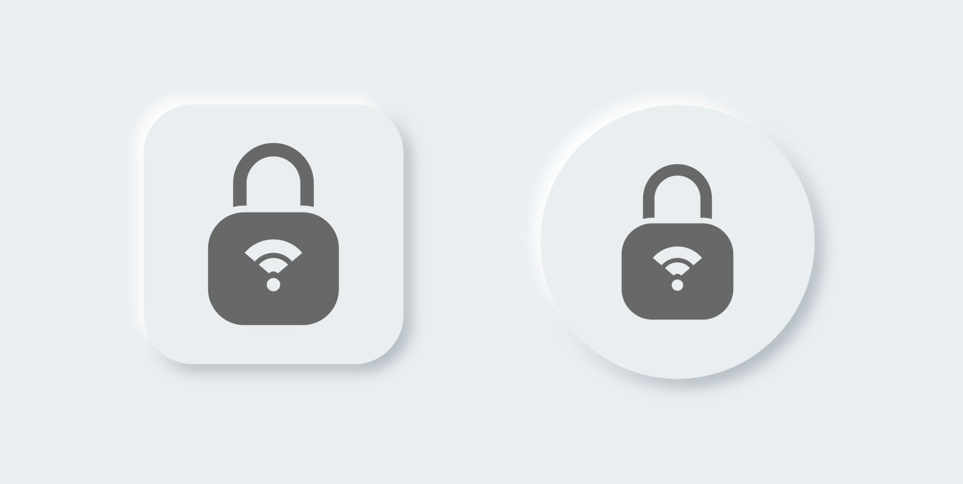 Padlock Solid Icon In Neomorphic Design Style Security Signs Vector