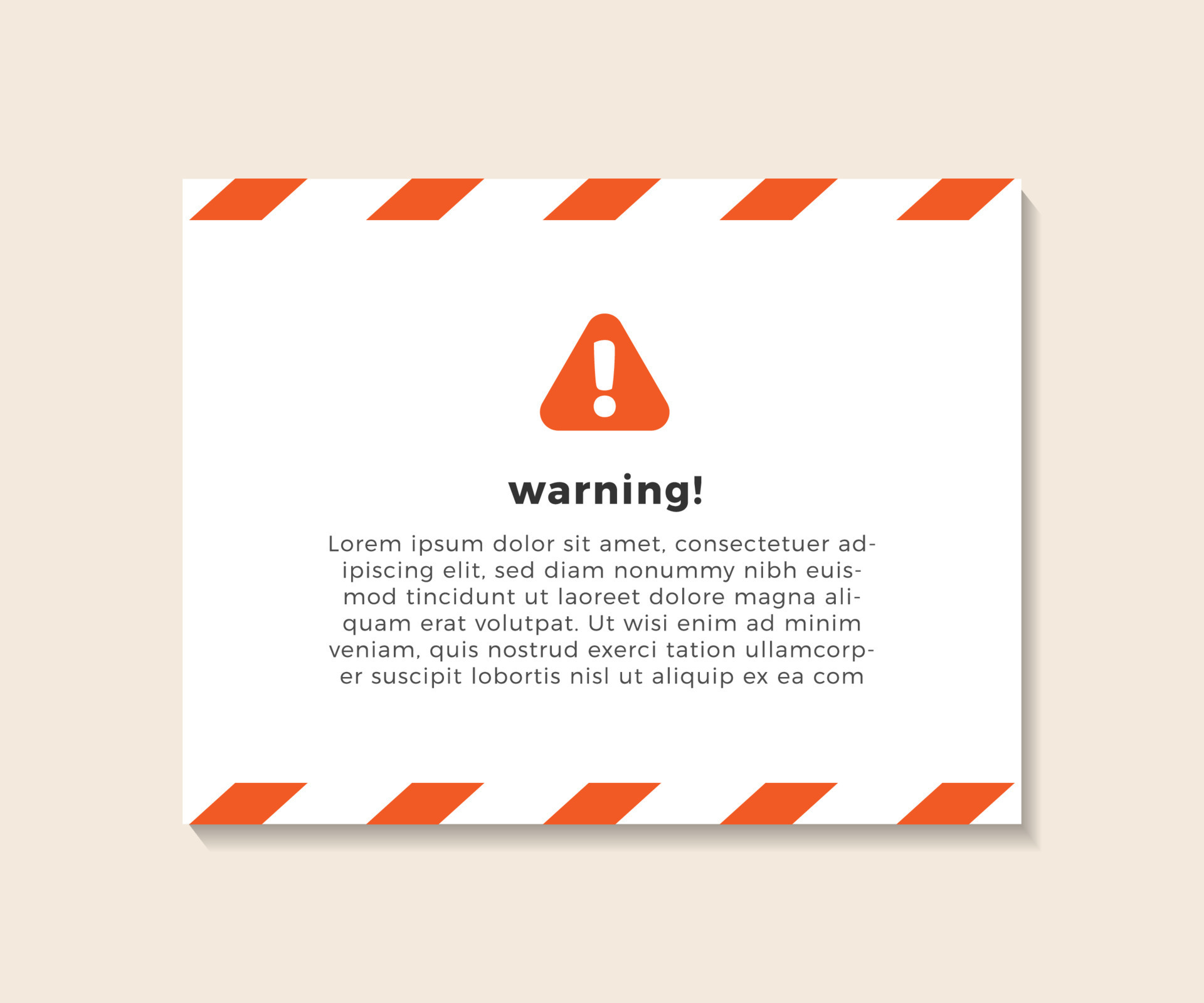Template Of Warning Pop Up Notification Isolated On A Neat Background 22123487 Vector Art At