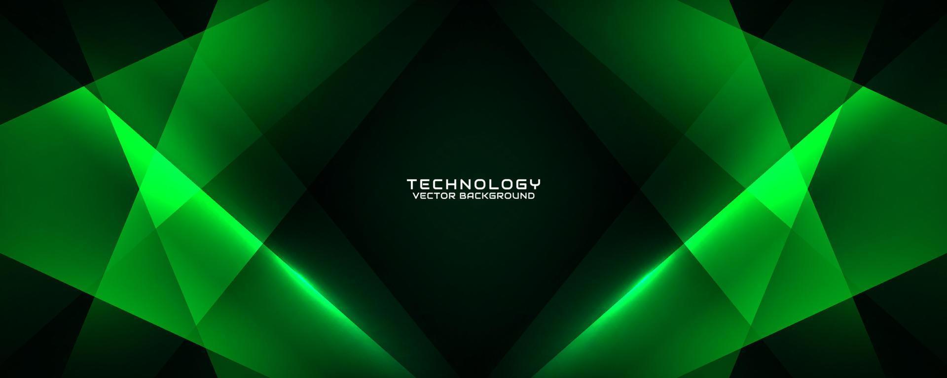 3d Green Techno Abstract Background Overlap Layer On Dark Space With Light Line Effect