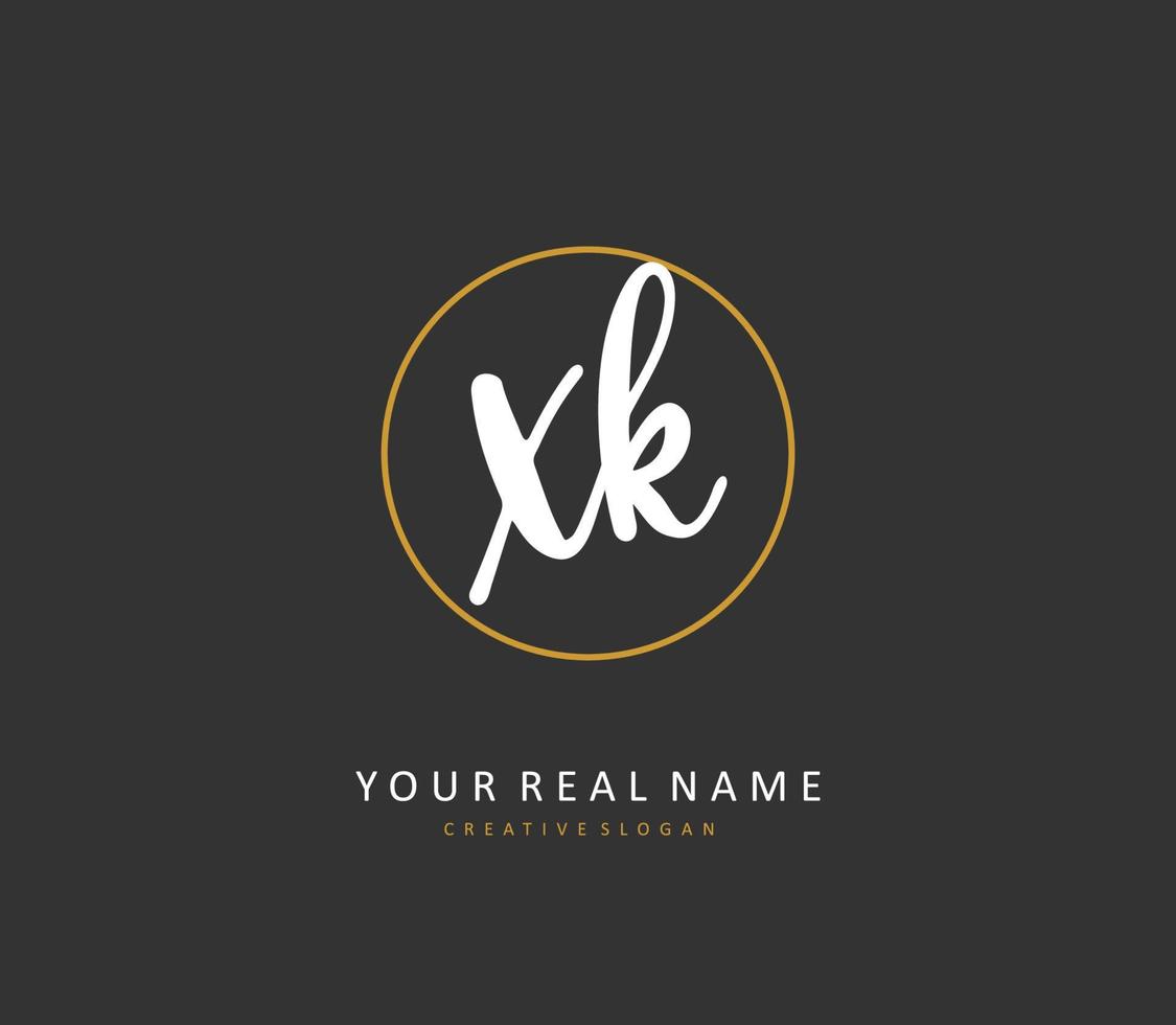 X K Xk Initial Letter Handwriting And Signature Logo A Concept