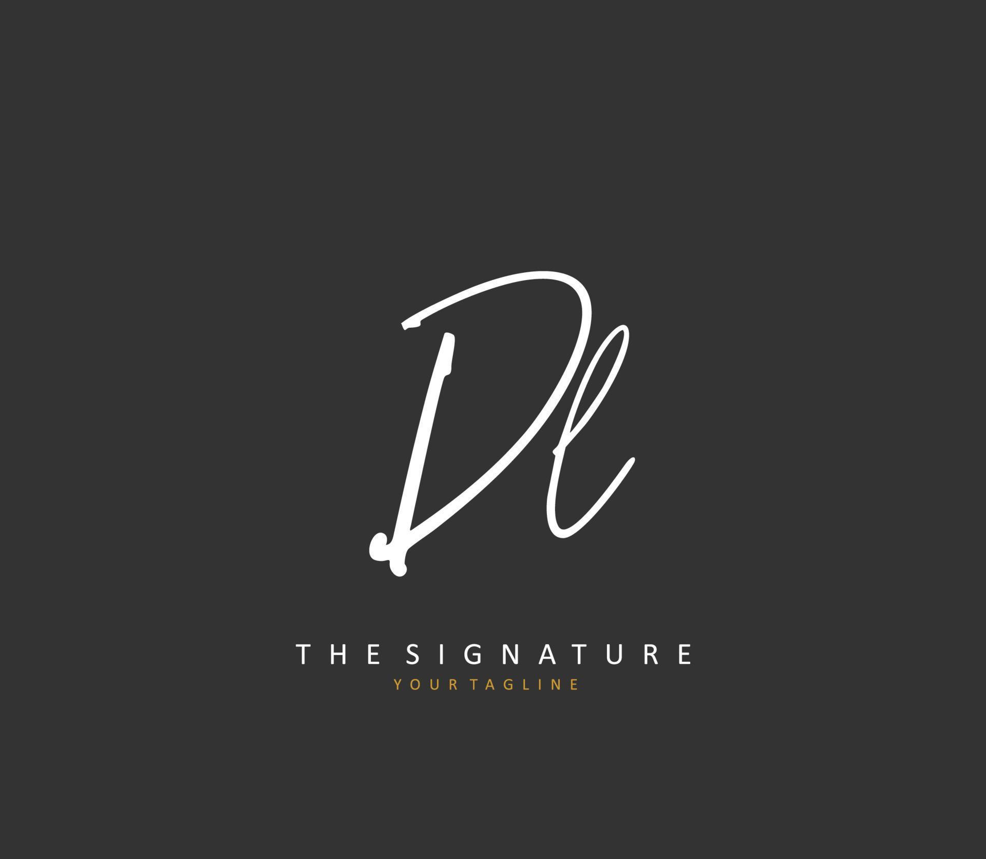 DL Initial letter handwriting and signature logo. A concept handwriting initial logo with ...