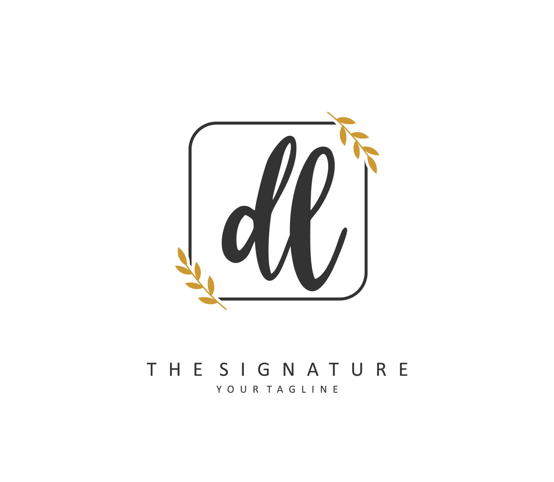 DL Initial letter handwriting and signature logo. A concept handwriting initial logo with ...
