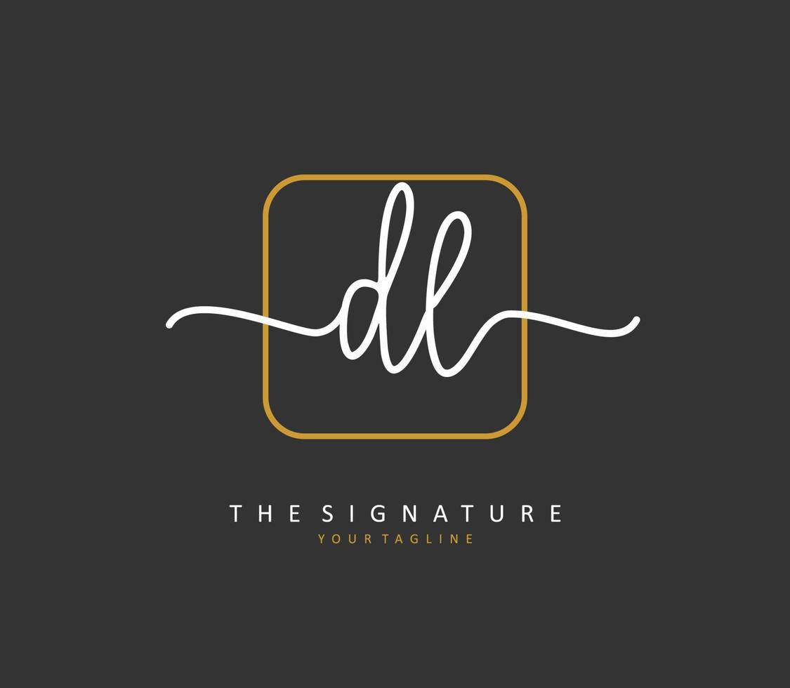 DL Initial letter handwriting and signature logo. A concept handwriting initial logo with ...