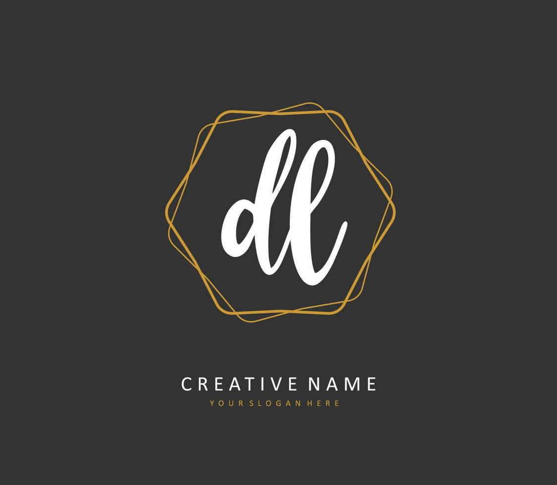DL Initial letter handwriting and signature logo. A concept handwriting initial logo with ...