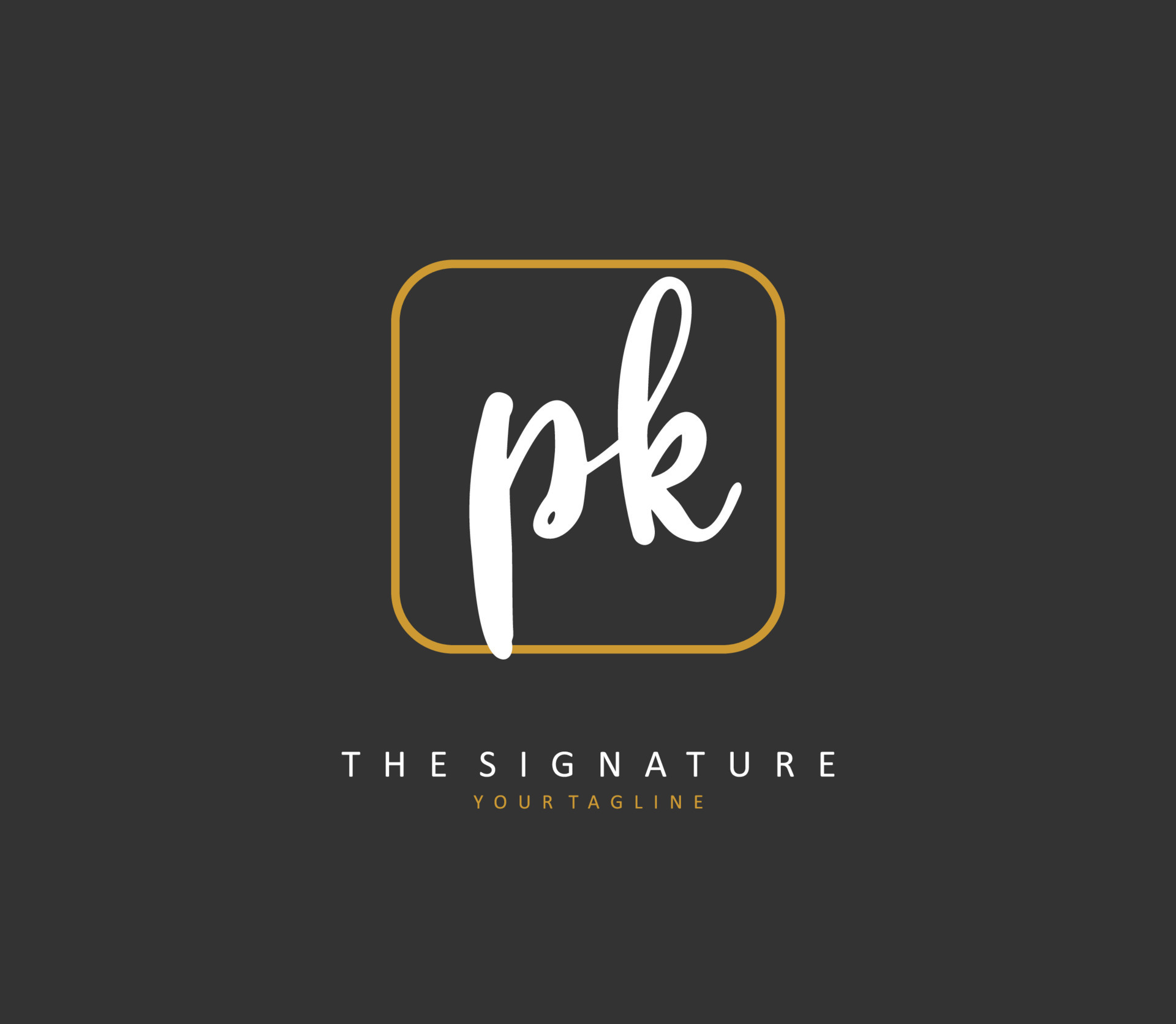 P K PK Initial letter handwriting and signature logo. A concept ...