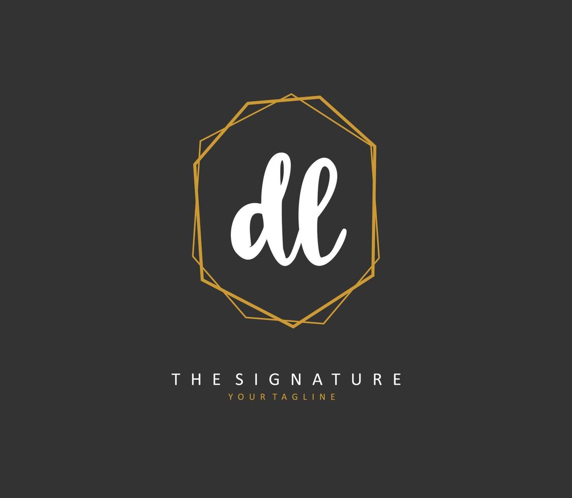 DL Initial letter handwriting and signature logo. A concept handwriting initial logo with ...