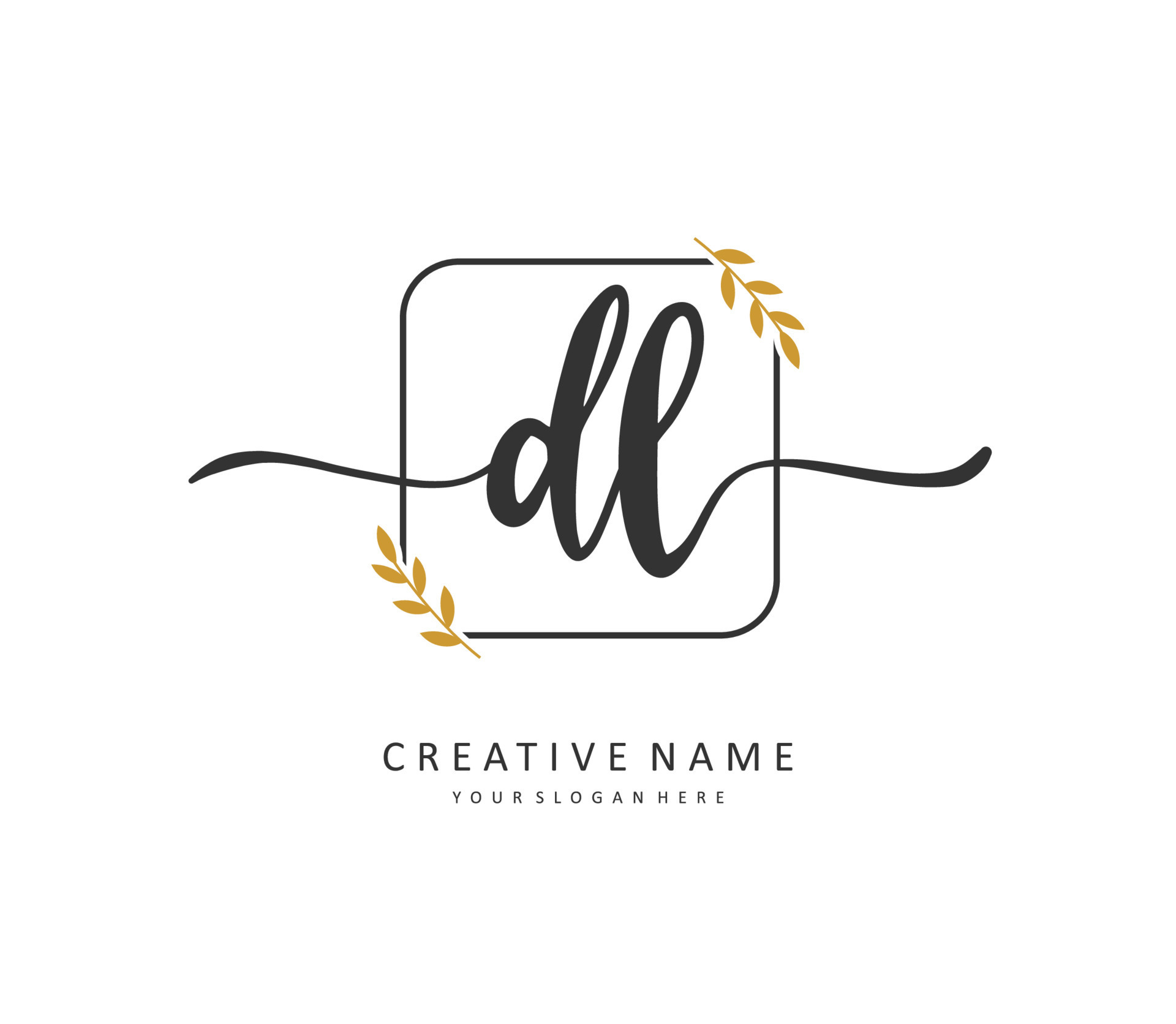 DL Initial letter handwriting and signature logo. A concept handwriting initial logo with ...