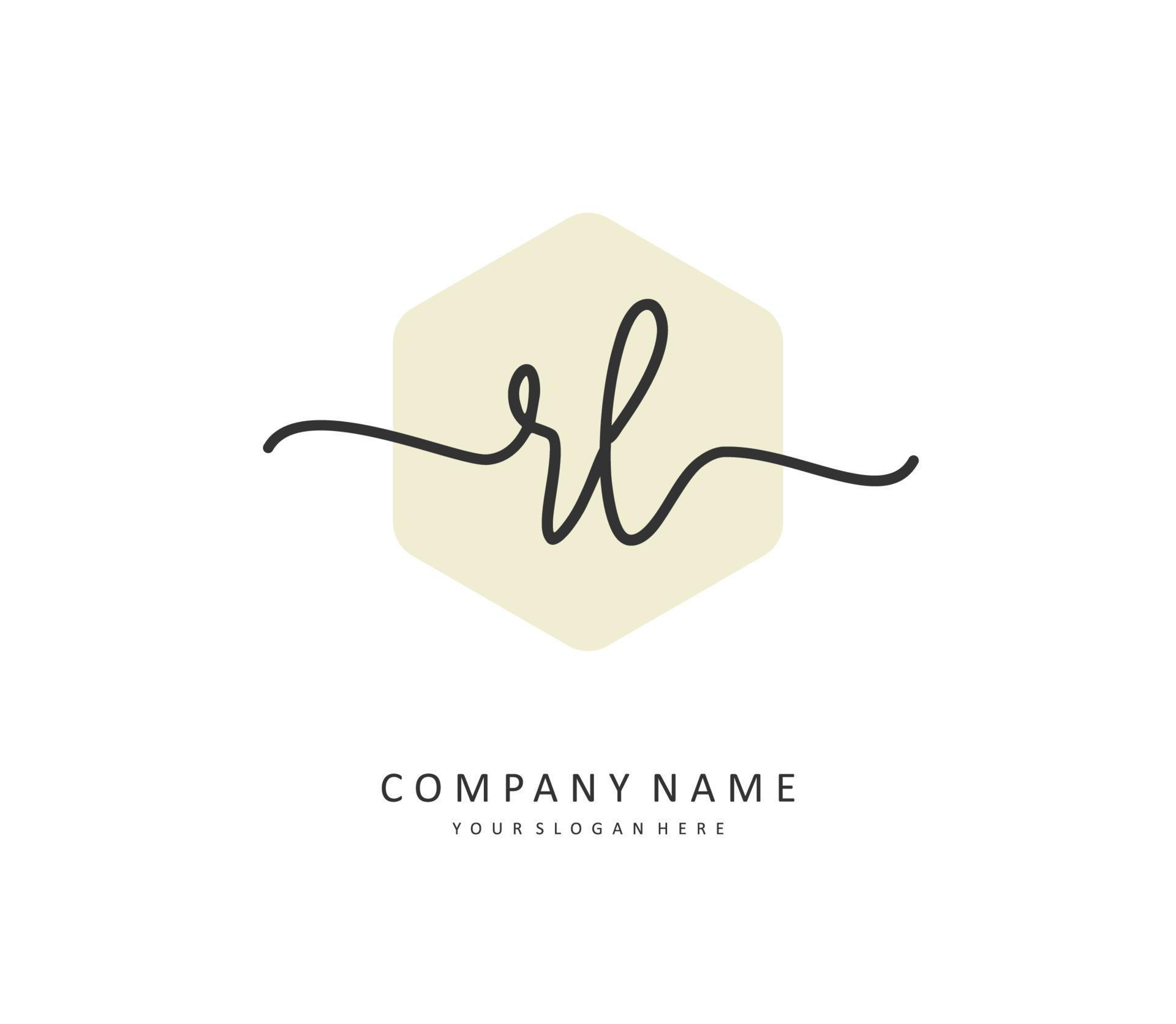 RL Initial letter handwriting and signature logo. A concept handwriting initial logo with ...