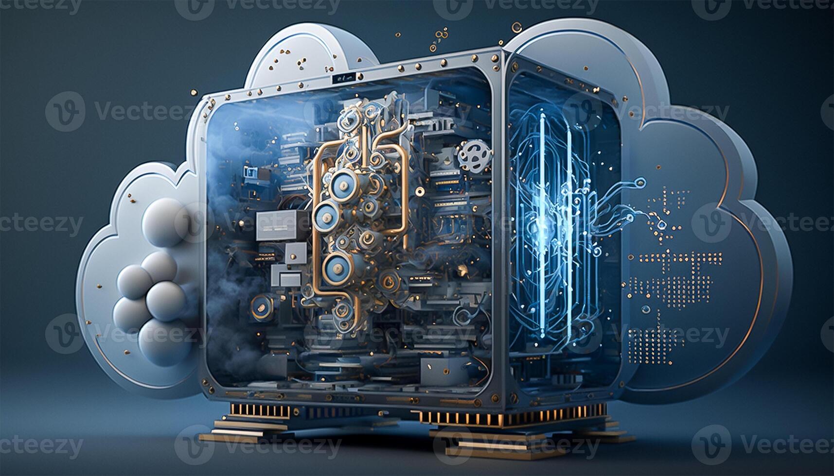 Abstract Futuristic Cloud Computing Technology Concept Background