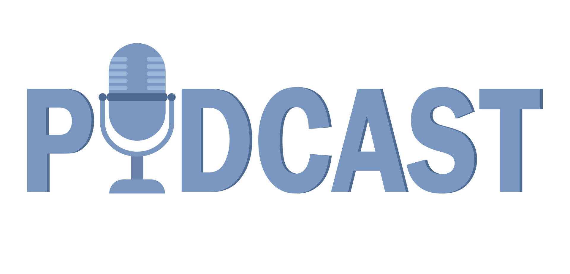 Podcast text with microphone icon. Podcast recording and listening ... Podcast text with microphone icon. Podcast recording and listening ...