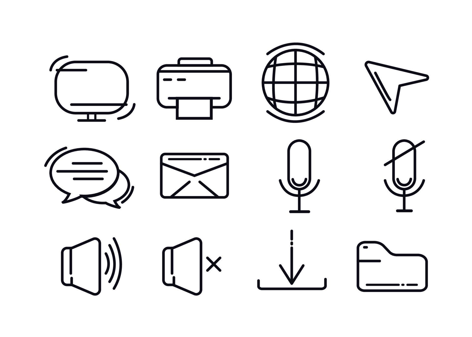 A set of computer icons and for the Internet 22130804 Vector Art at ...