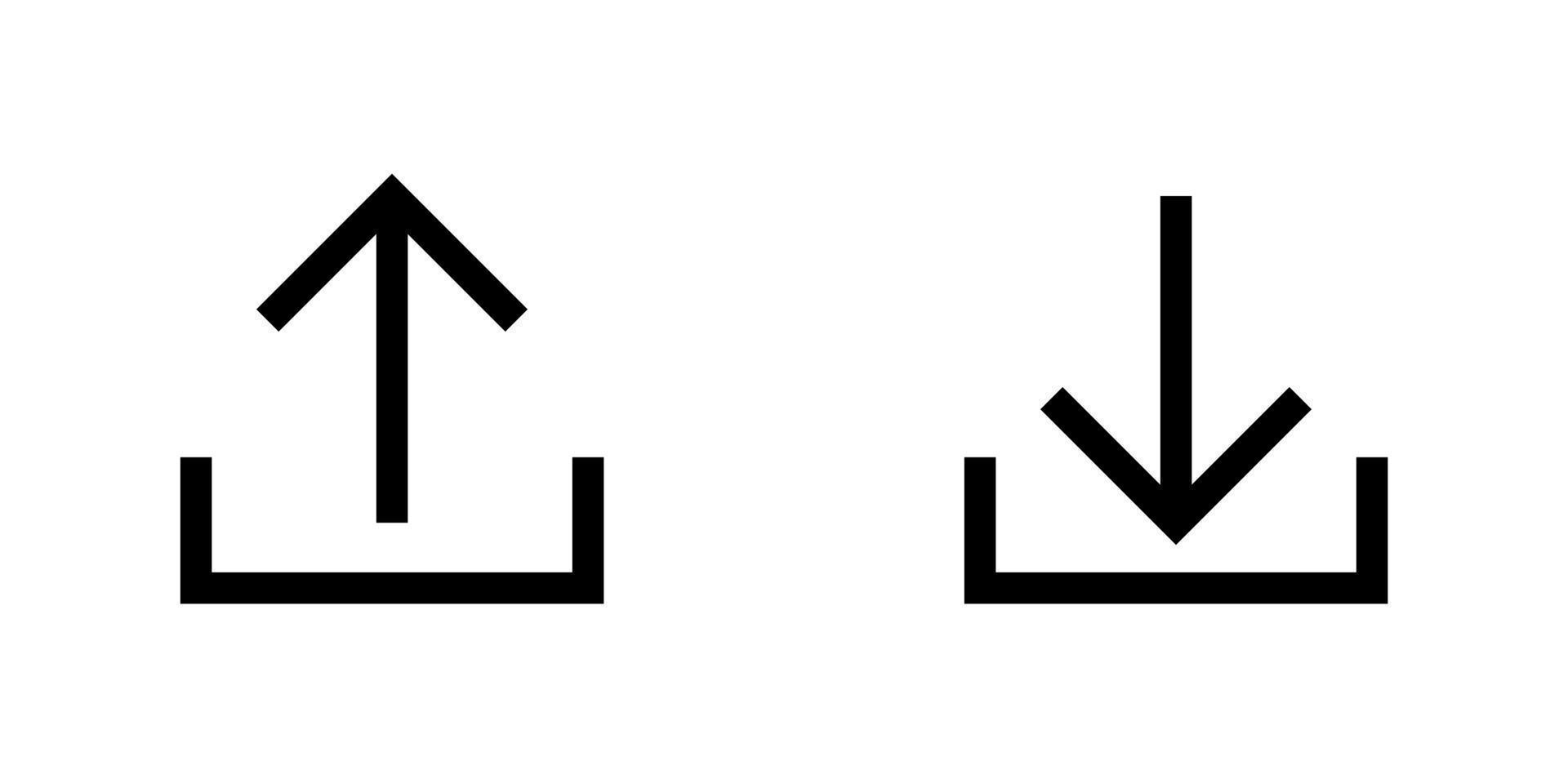 Export And Import Upload And Download Button Vector Icons In Line