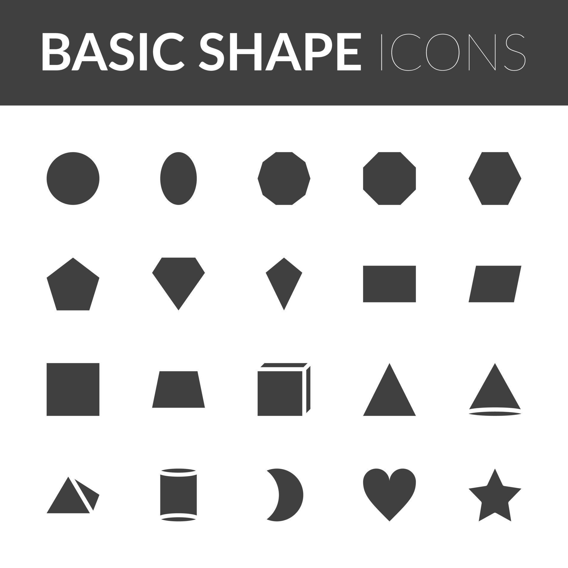 Solid Basic Shape Icons 22134121 Vector Art at Vecteezy