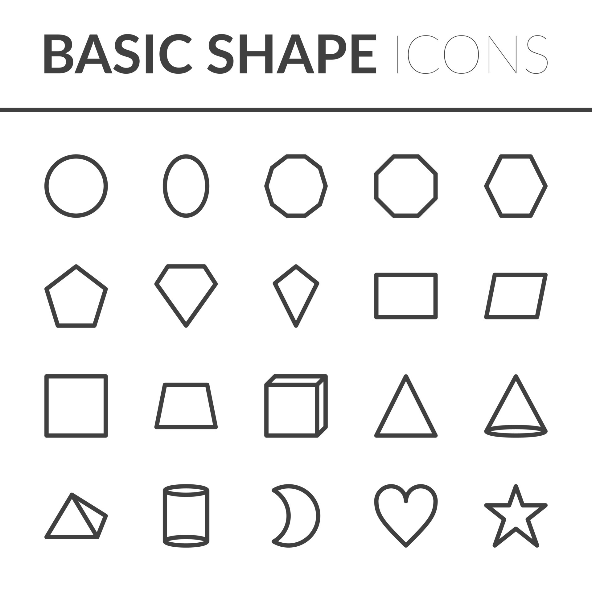 Basic Shape Icons 22134129 Vector Art at Vecteezy