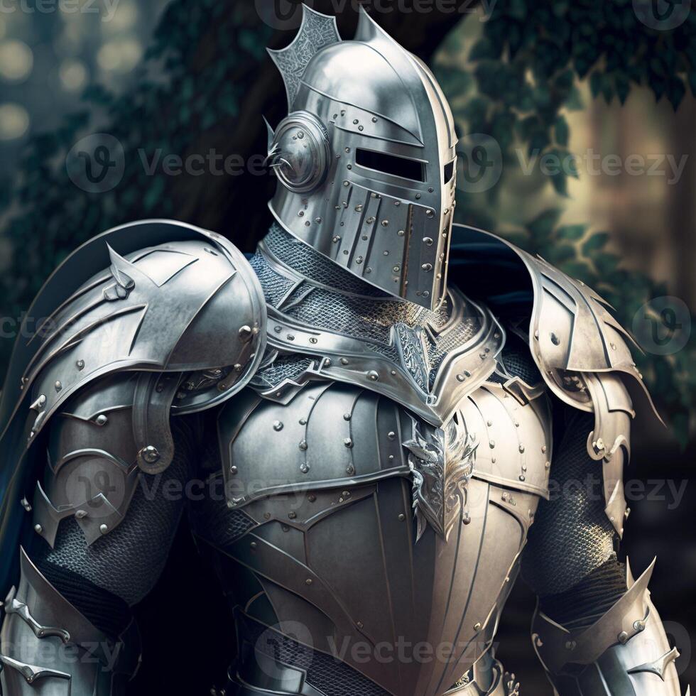 Medieval knight in silver armor. Digital illustration AI 22135243 Stock ... Medieval knight in silver armor. Digital illustration AI 22135243 Stock ...
