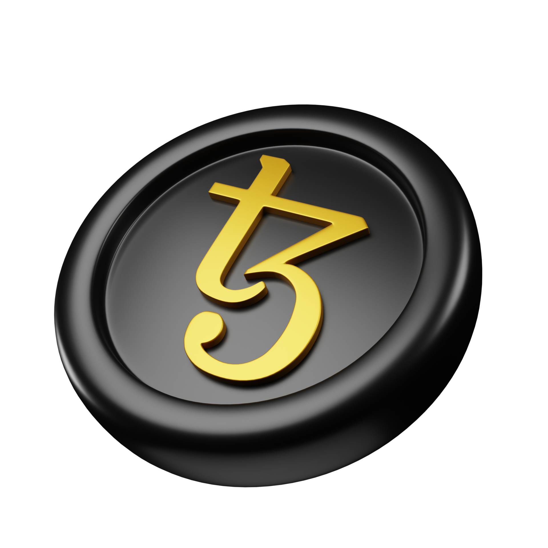 Free Tezos or xtz black gold coin 3d rendering tilted right view ... Free Tezos or xtz black gold coin 3d rendering tilted right view ...
