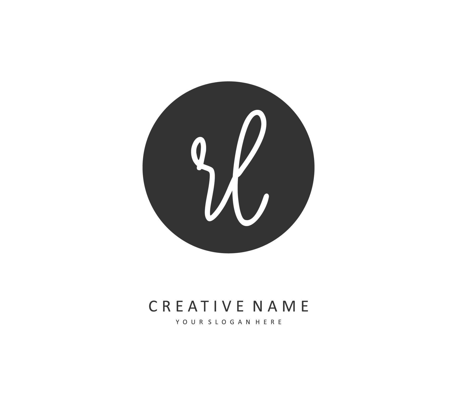 RL Initial letter handwriting and signature logo. A concept handwriting initial logo with ...