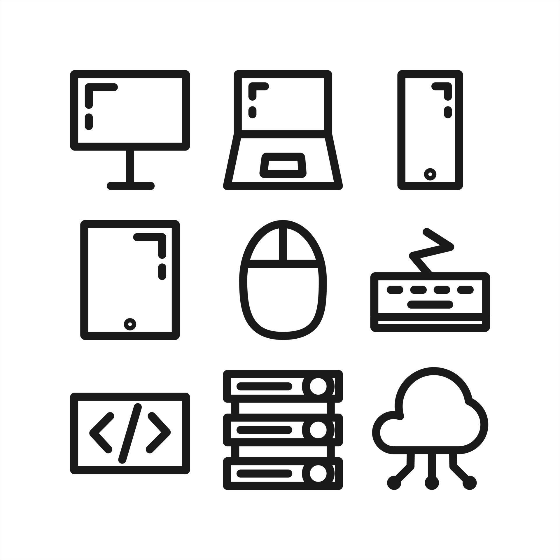 web and technology icon set 22143683 Vector Art at Vecteezy
